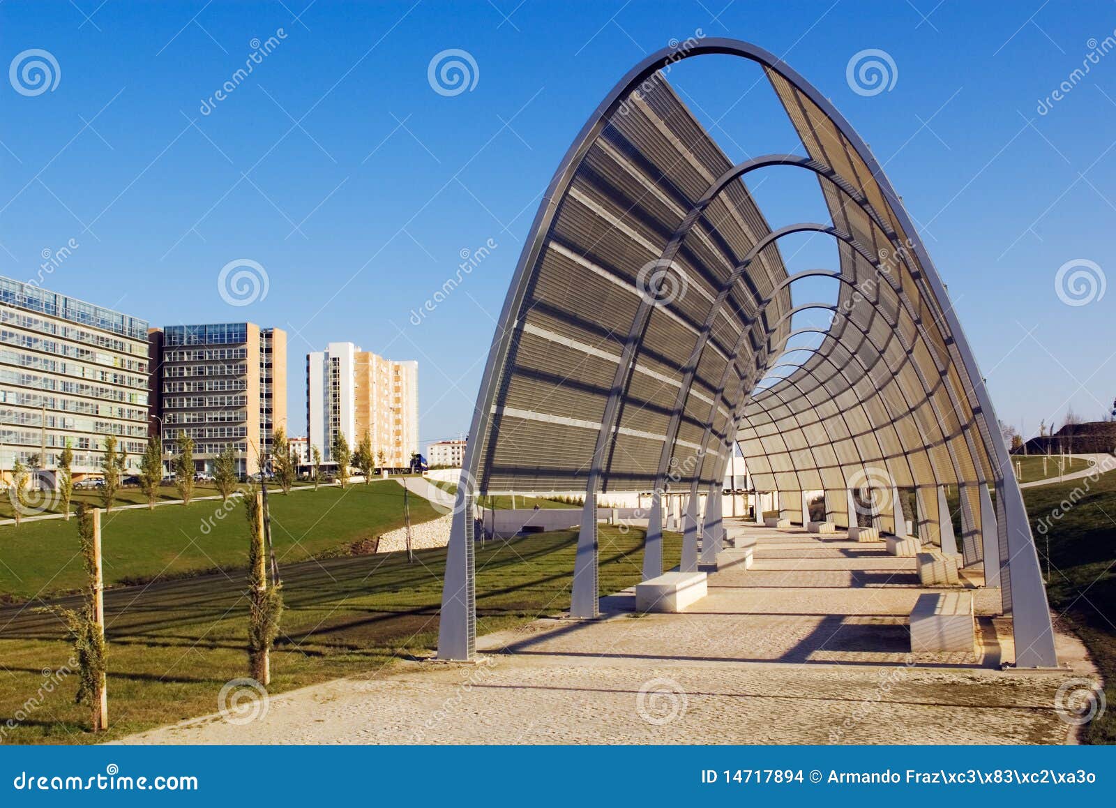 Park metal arch stock photo. Image of arch, buildings - 14717894