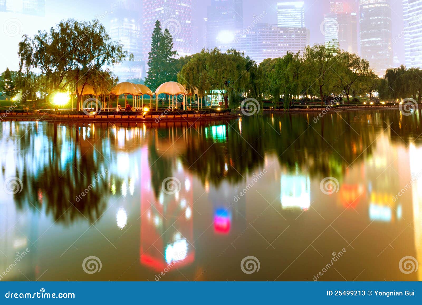 Park night view stock image. Image of night, modern, financial - 25499213