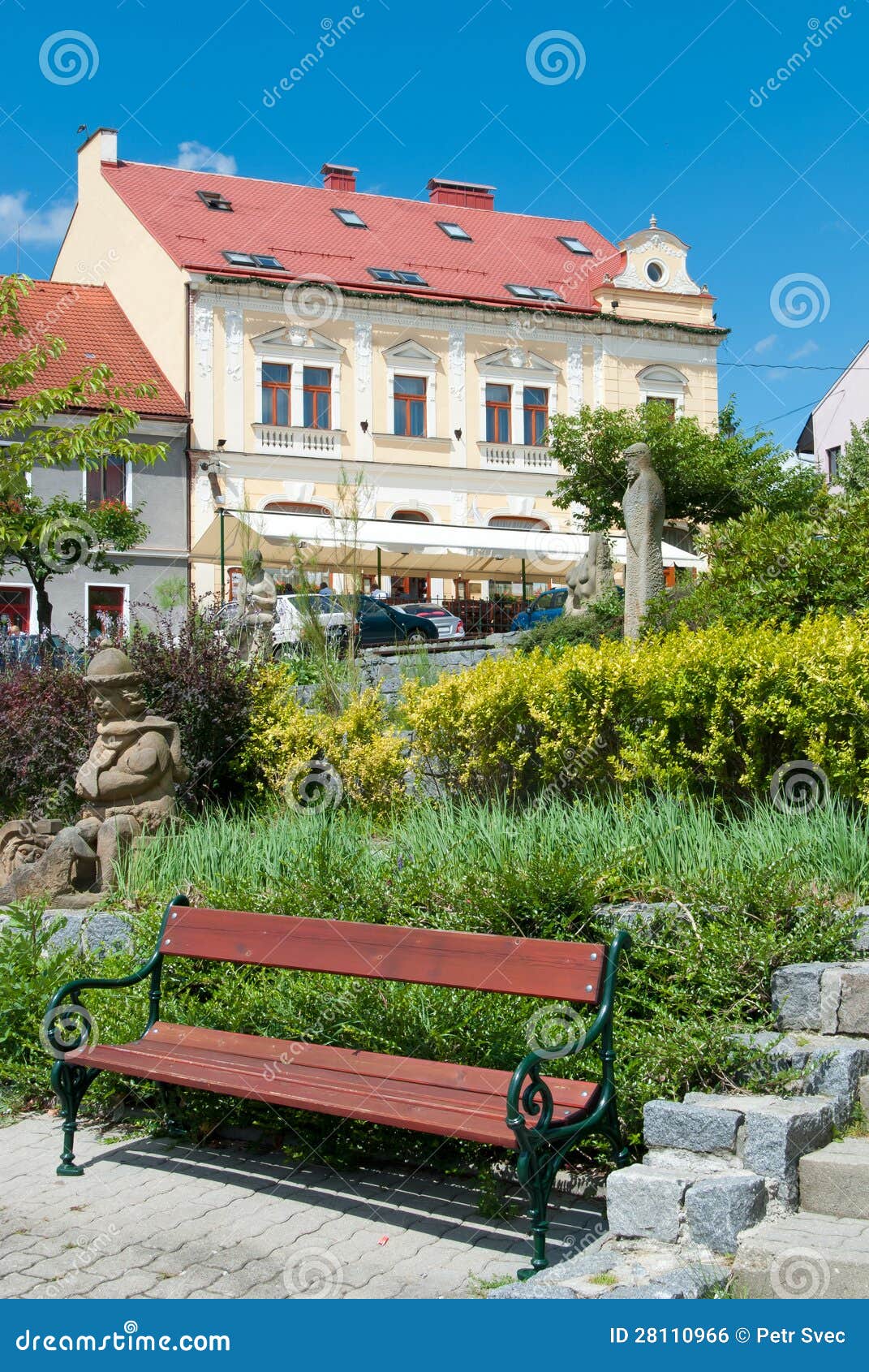 Park with an old building stock photo. Image of green - 28110966