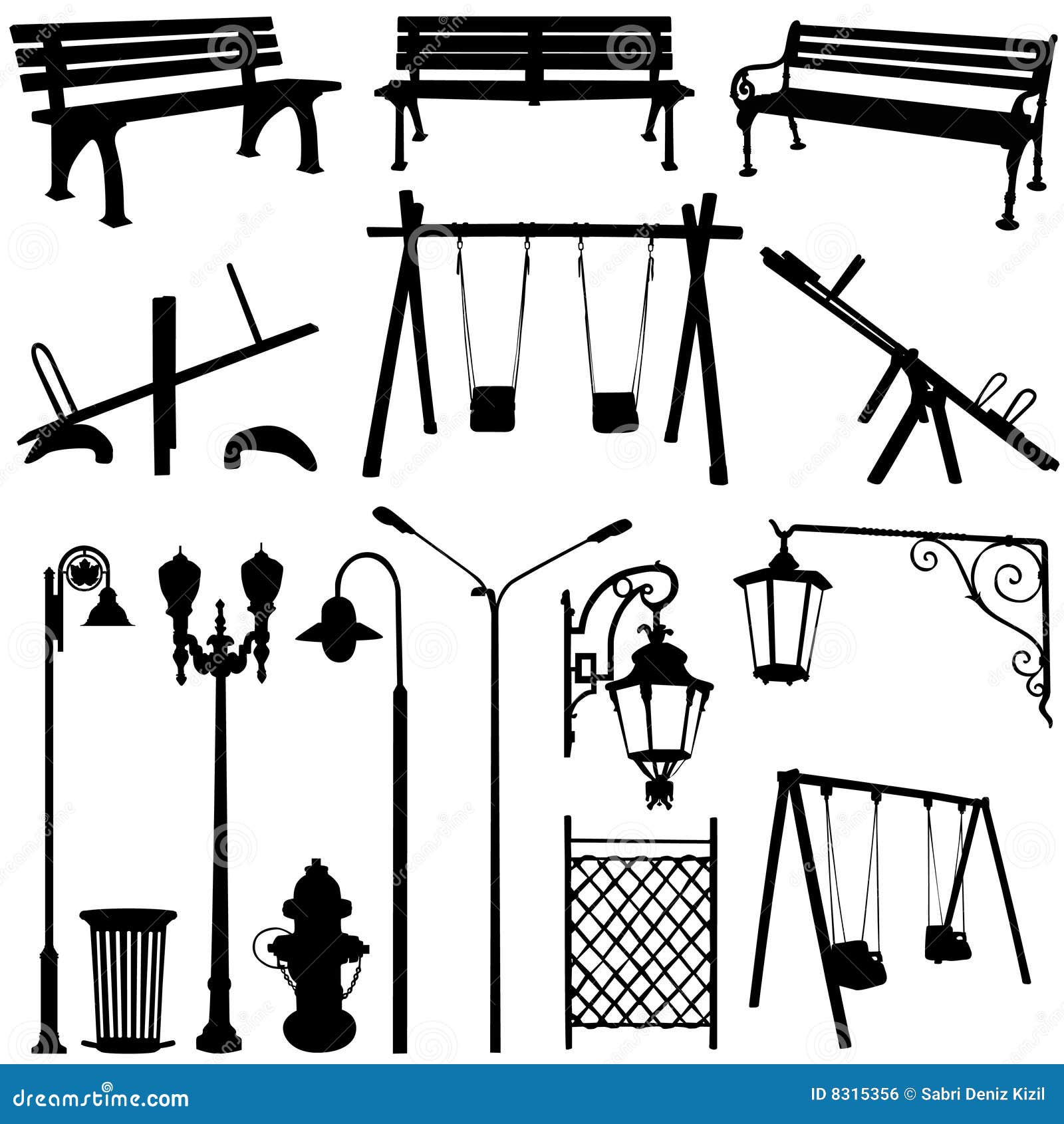 Park outdoor object stock vector. Illustration of chair - 8315356