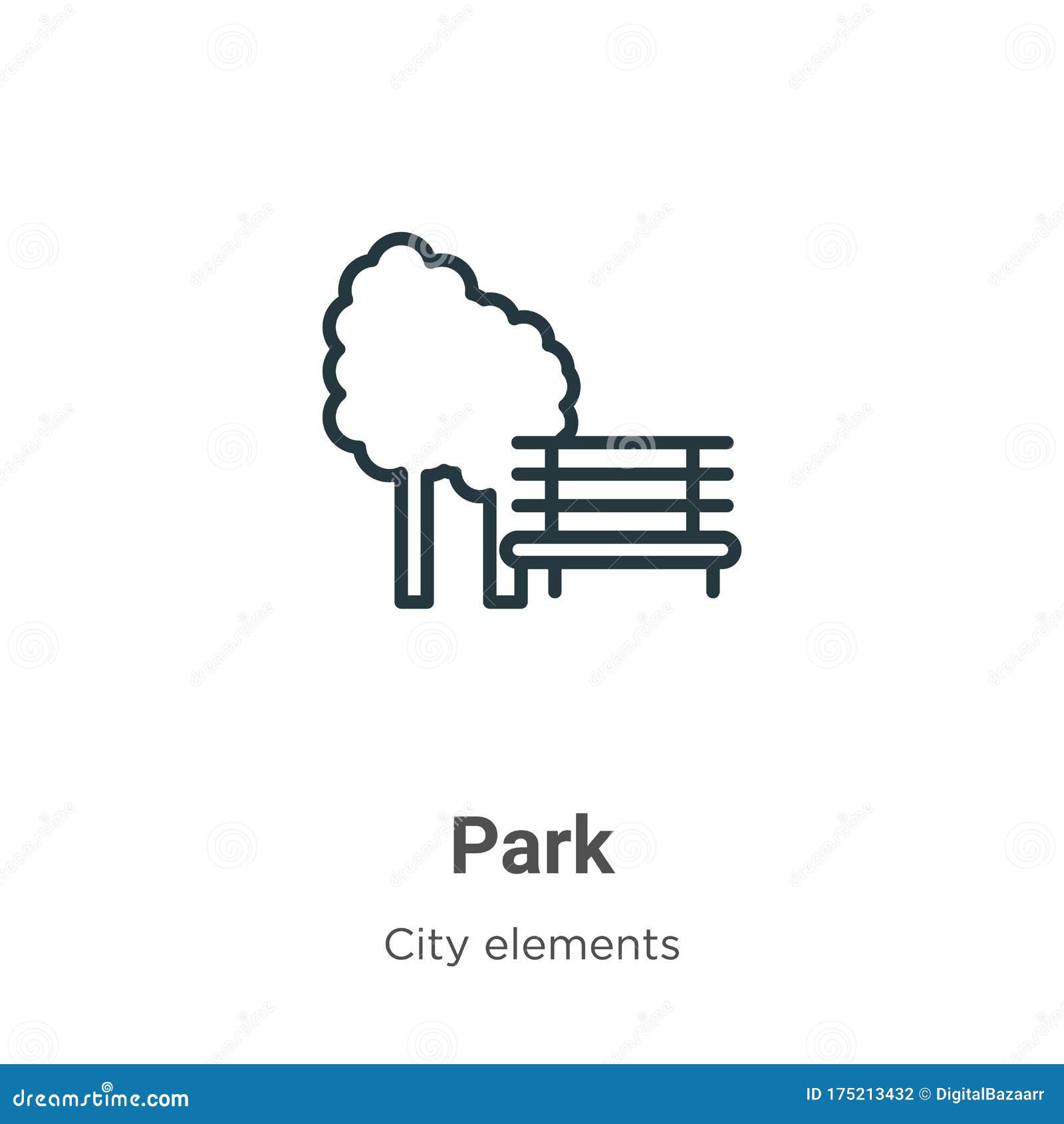 Park Outline Vector Icon. Thin Line Black Park Icon, Flat Vector Simple ...