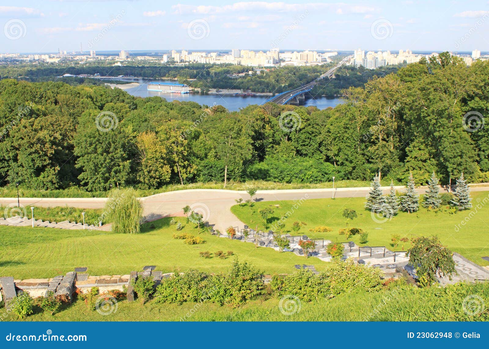 Park and panorama of Kiev stock photo. Image of blue - 23062948