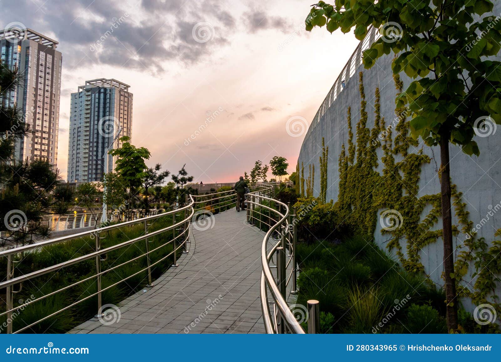 Park Path for People with Wheelchairs and Disabilities Stock Image ...