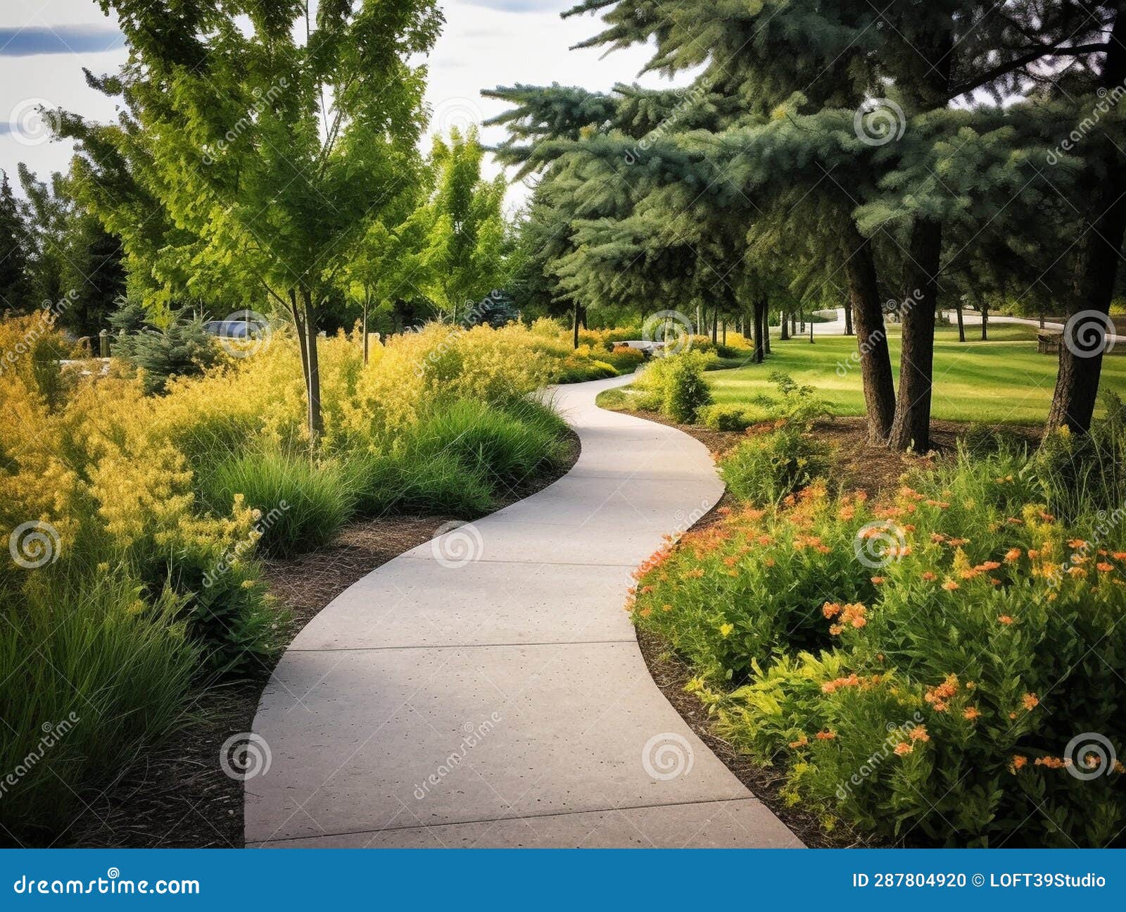 Park_Pathway_1690599430676_2 Stock Illustration - Illustration of lane ...
