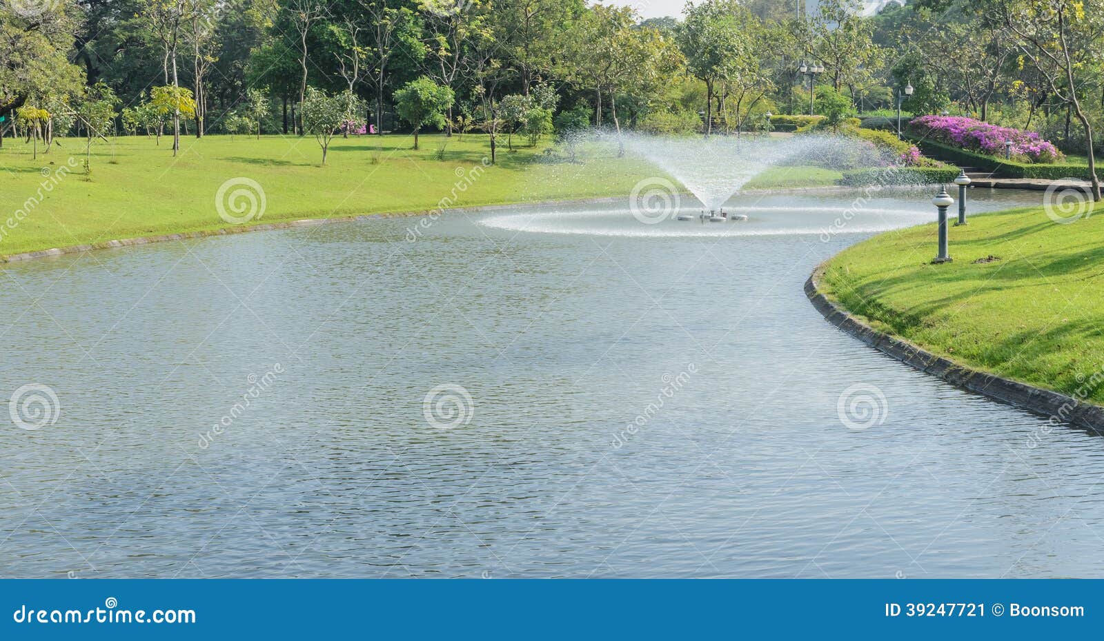 Park with pond stock image. Image of water, nature, outdoors - 39247721