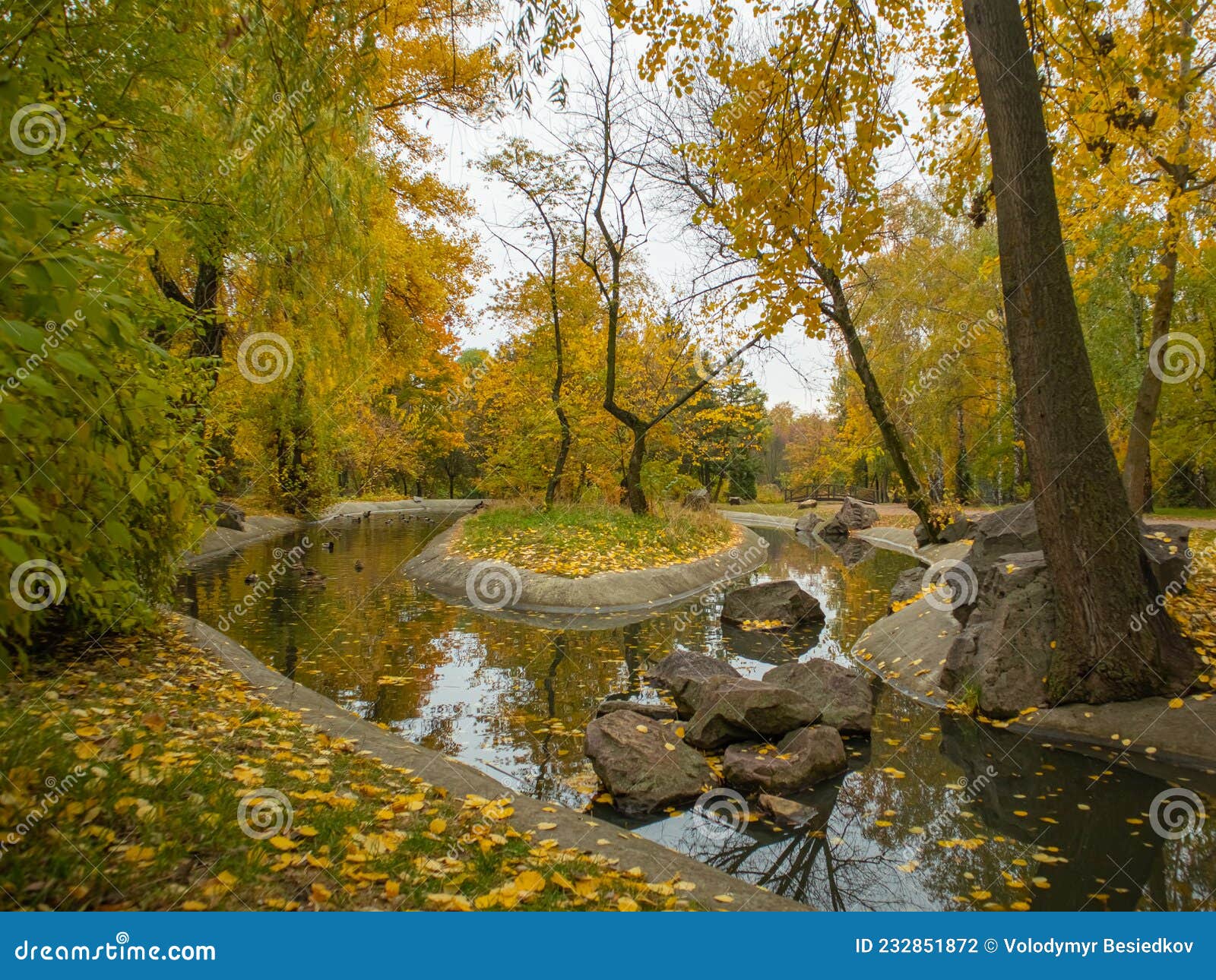 Park ponds stock photo. Image of channels, stones, background - 232851872