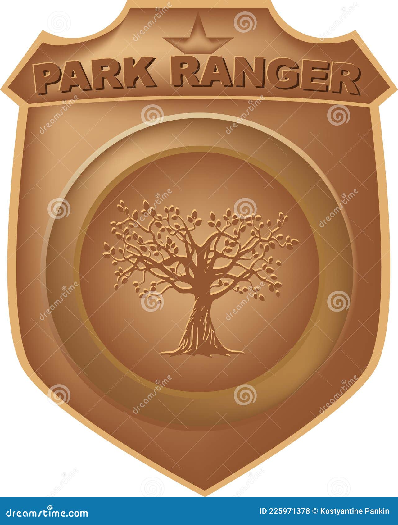 Park ranger sign stock vector. Illustration of tree - 225971378