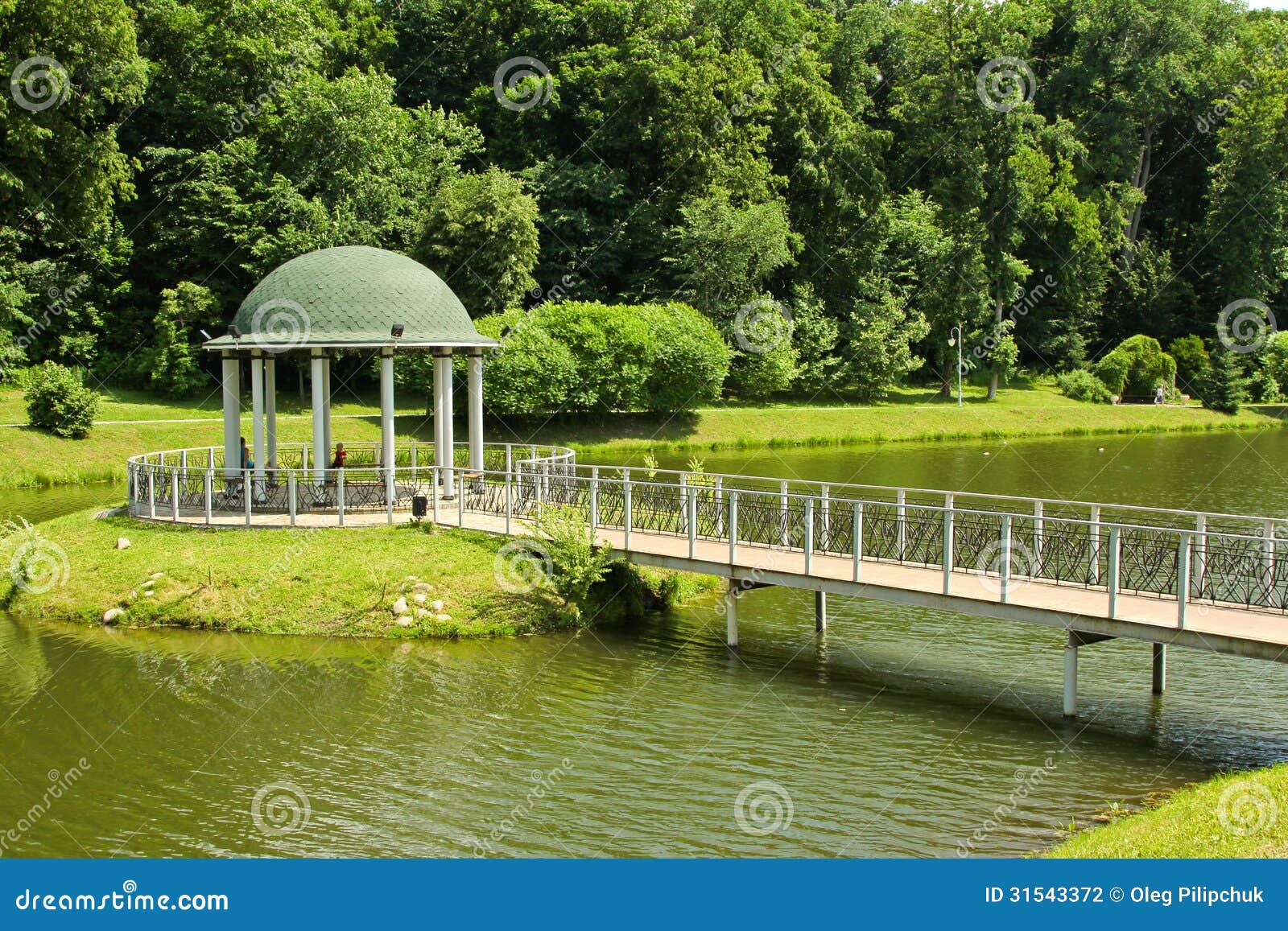 Park with a rotunda stock photo. Image of bright, reflection - 31543372