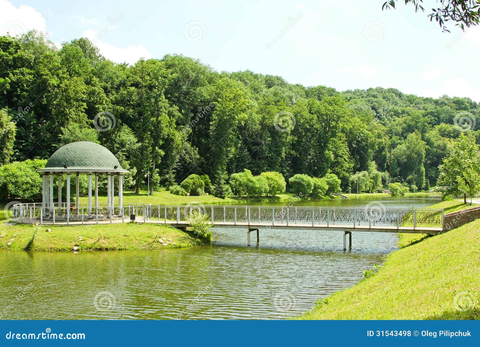 Park with a rotunda stock photo. Image of season, cloud - 31543498