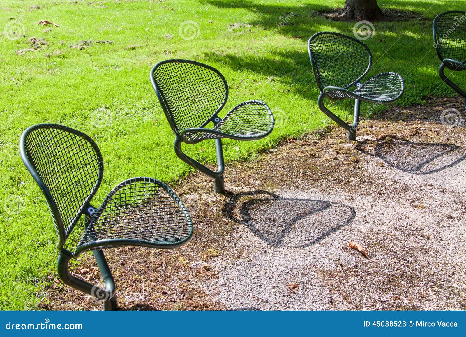 Park seats stock image. Image of single, seats, grass - 45038523