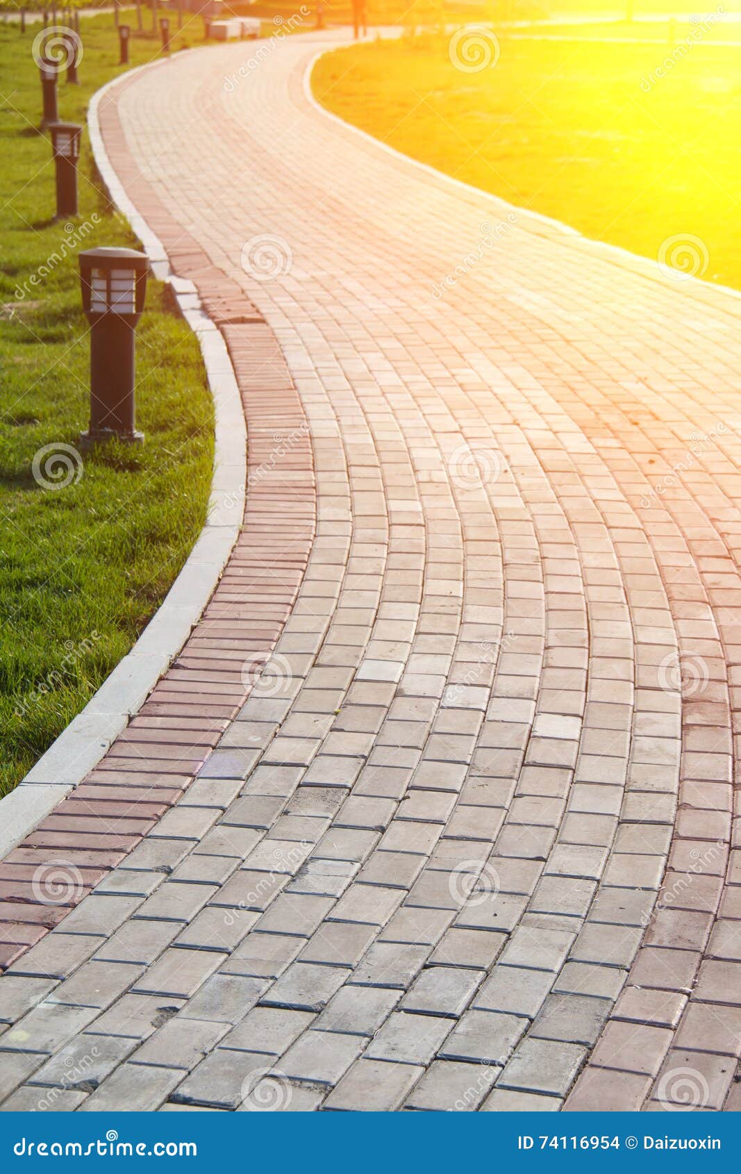 Park With Sidewalk Alleys And Greenery Royalty-Free Stock Image ...