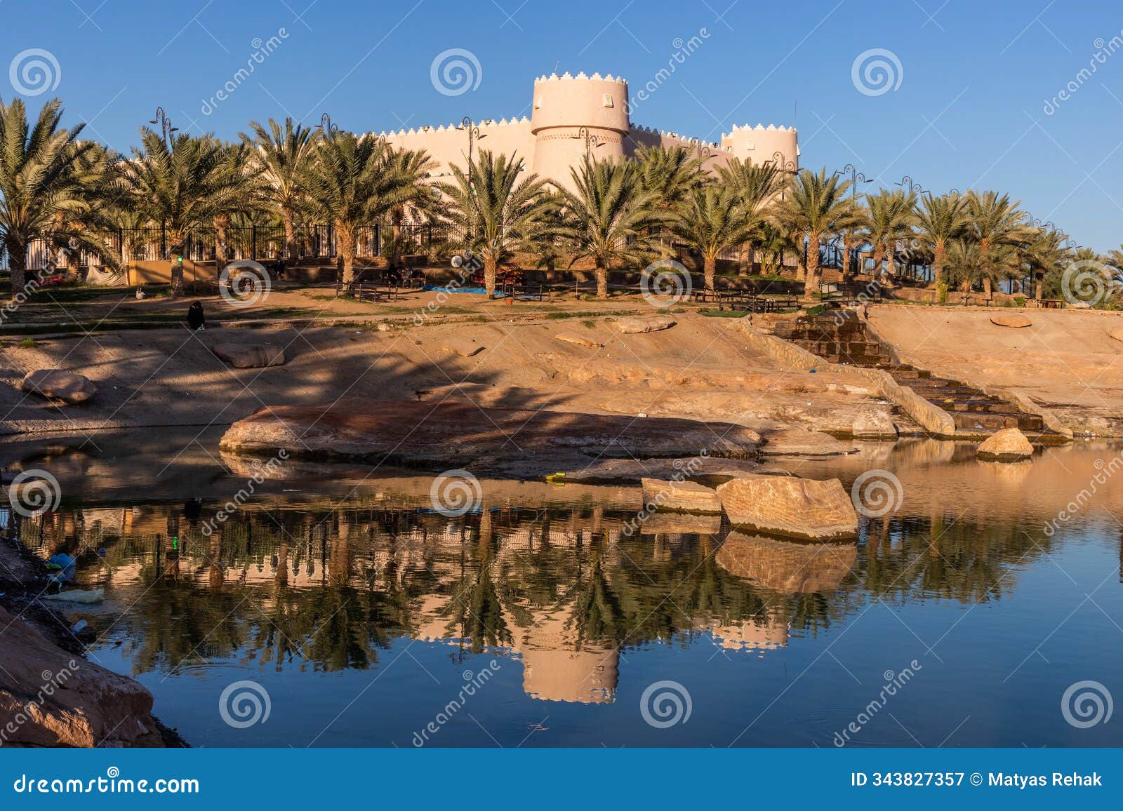 Park with a Small Lake in Sakaka, Saudi Arab Stock Image - Image of ...