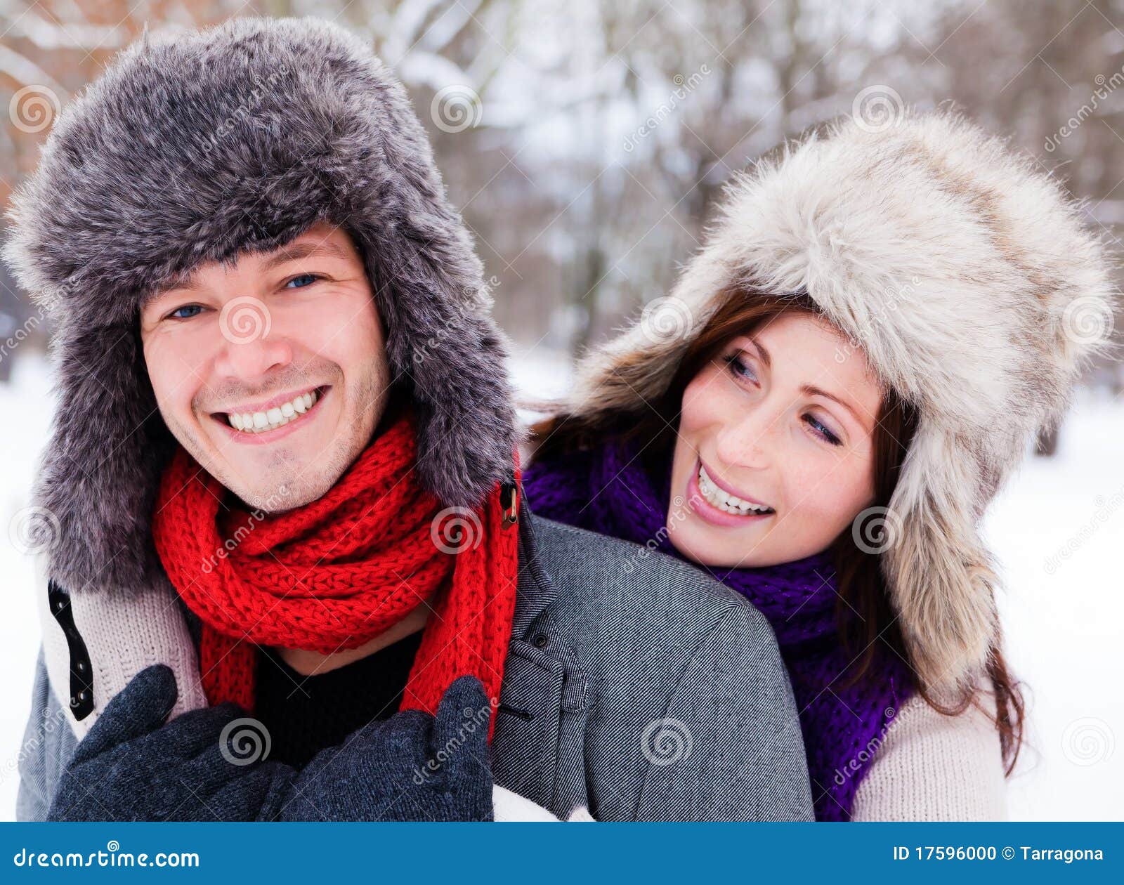 Park snow couple stock photo. Image of outdoors, adult - 17596000