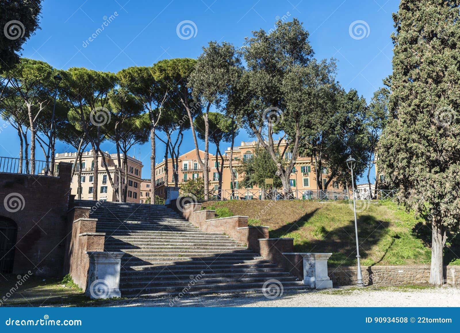 Park with Stairs in Rome, Italy Stock Photo - Image of city, rome: 90934508