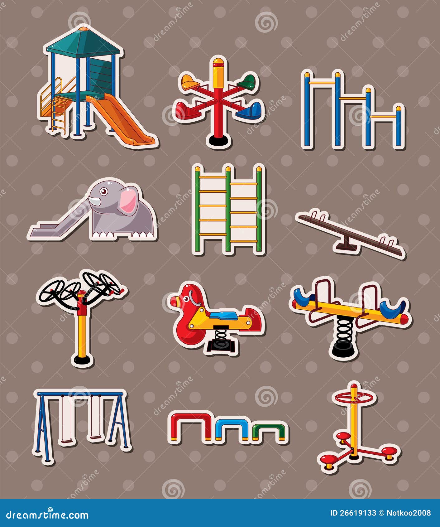 Park stickers stock vector. Illustration of playground - 26619133