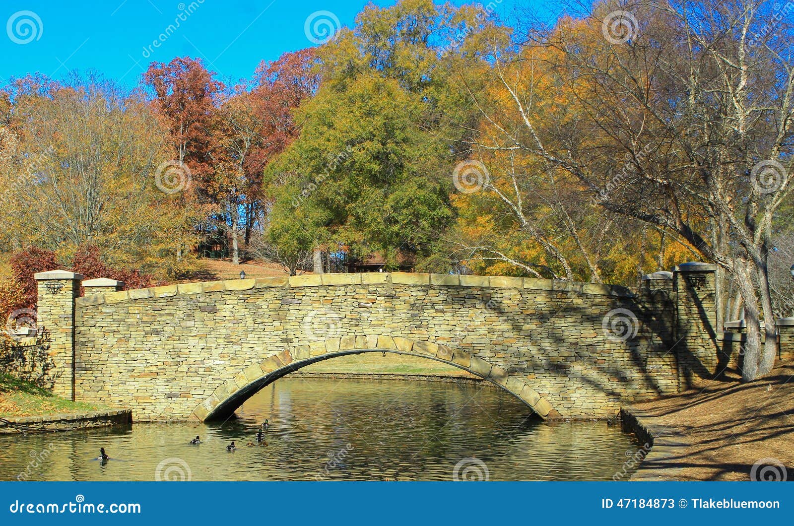 Park with Stone Bridge 1 stock image. Image of season - 47184873