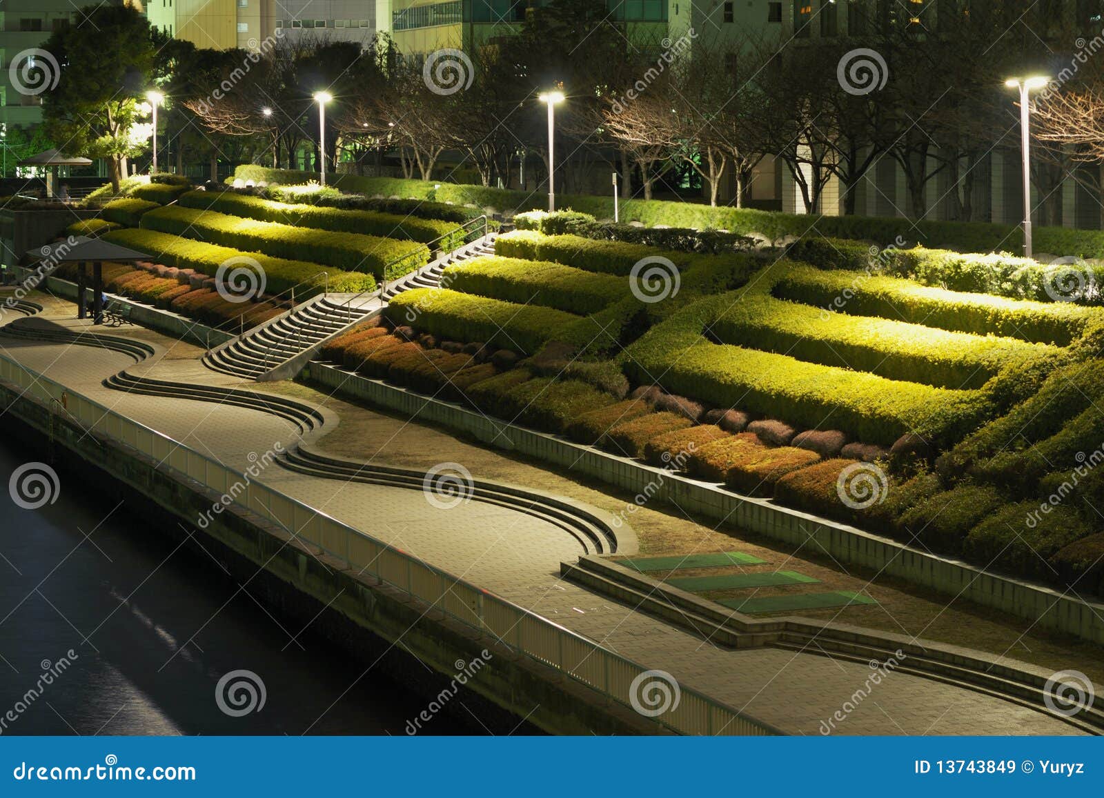 Park terrace stock image. Image of water, bush, terrace - 13743849