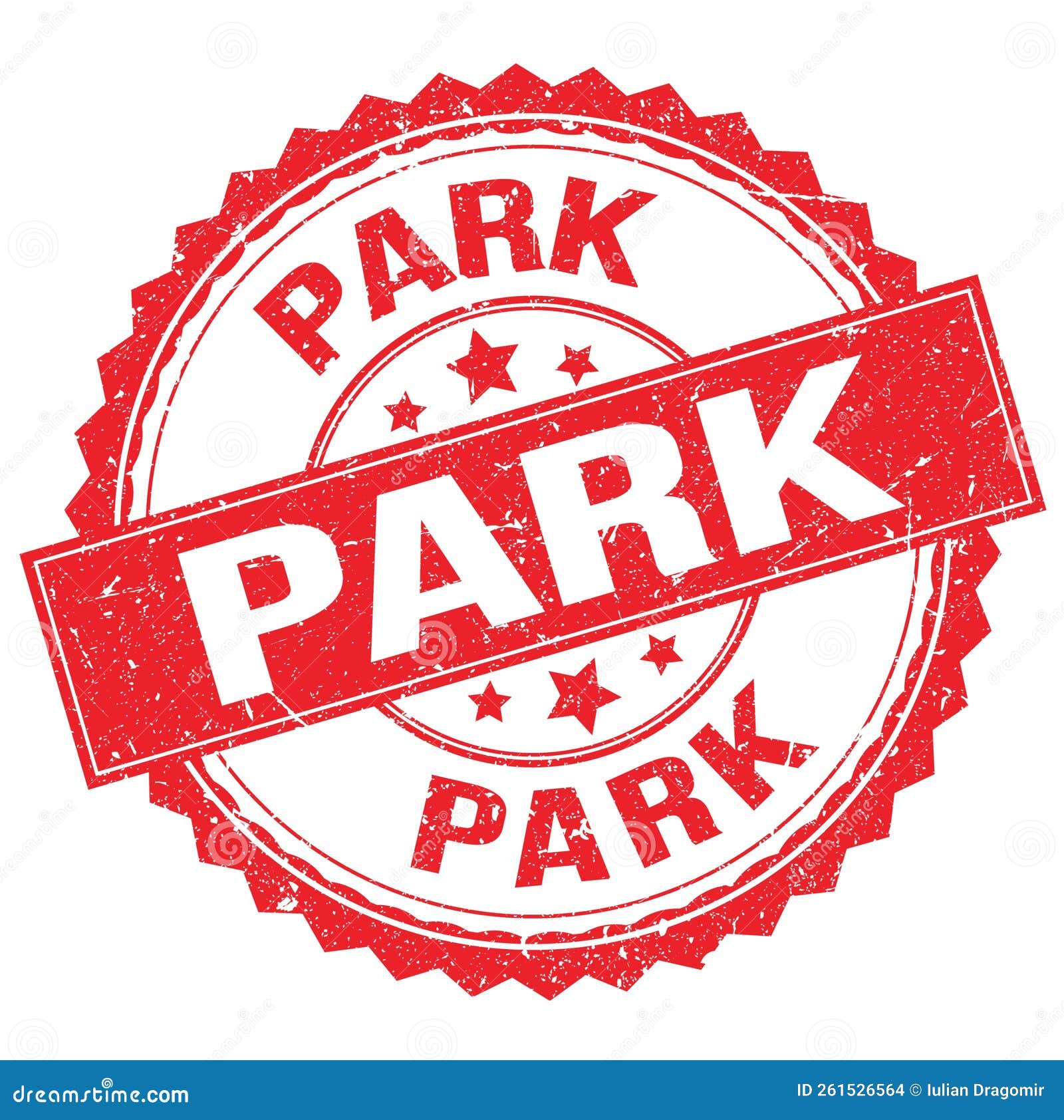 PARK Text on Red Round Stamp Sign Stock Illustration - Illustration of ...