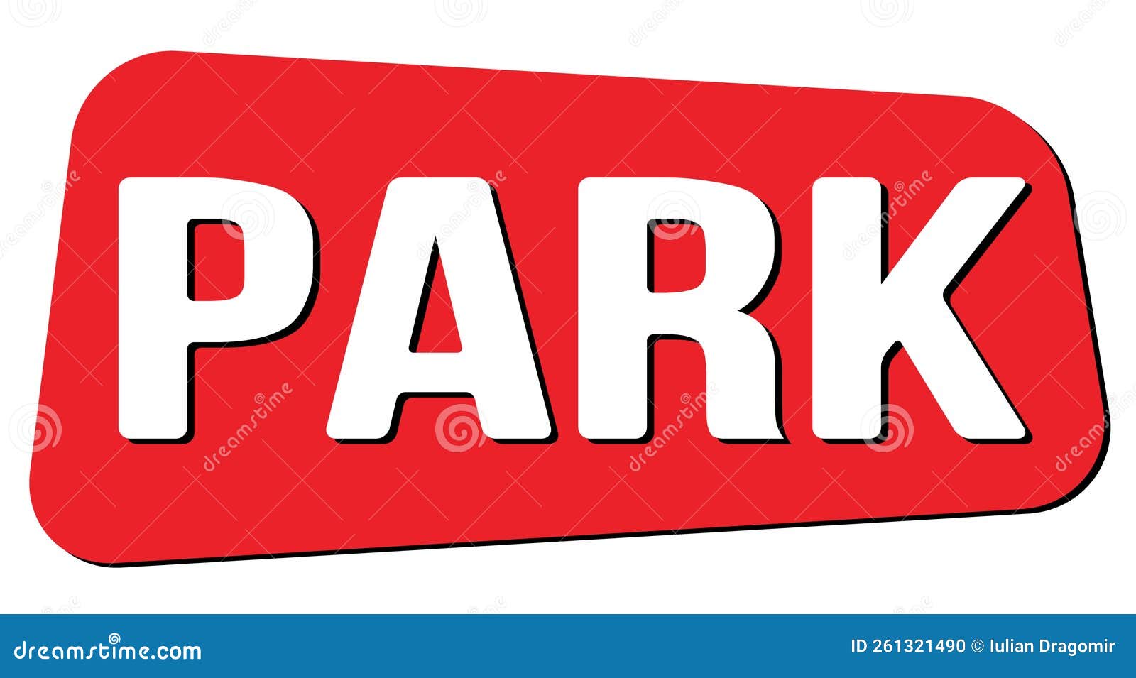 PARK Text on Red Trapeze Stamp Sign Stock Illustration - Illustration ...
