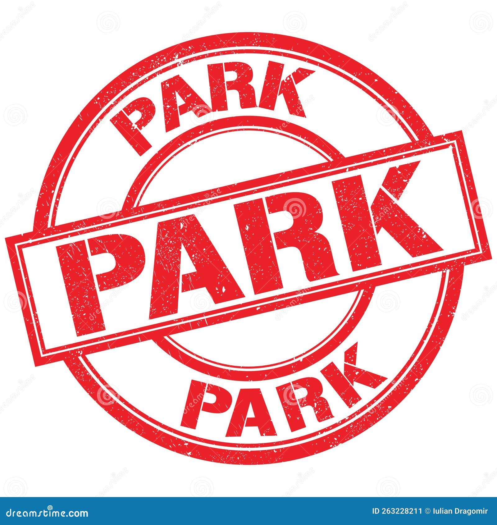 PARK Text Written on Red Stamp Sign Stock Illustration - Illustration ...