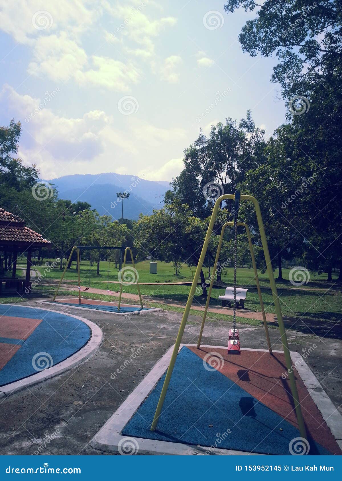 Park theme blue sky park. stock image. Image of park - 153952145