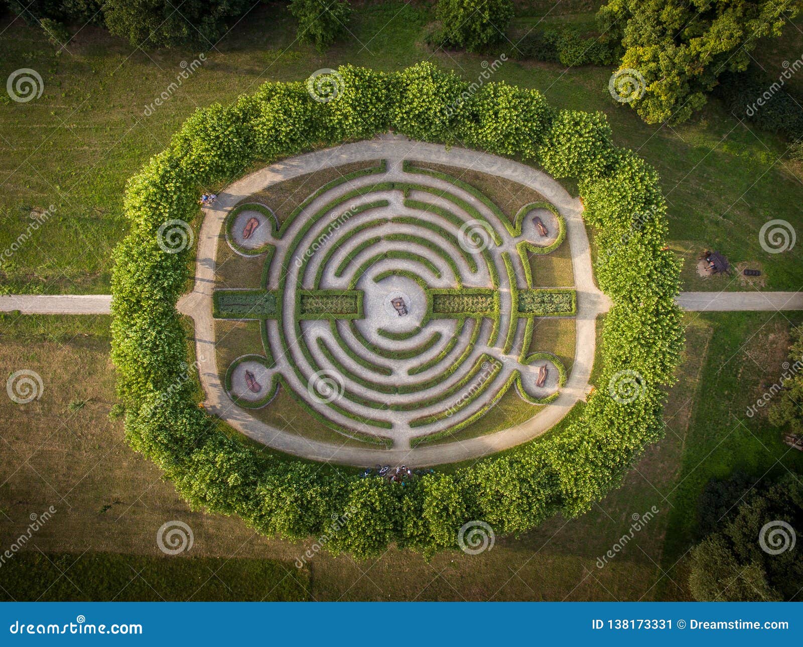 Park trees labyrinth stock image. Image of concept, bright - 138173331