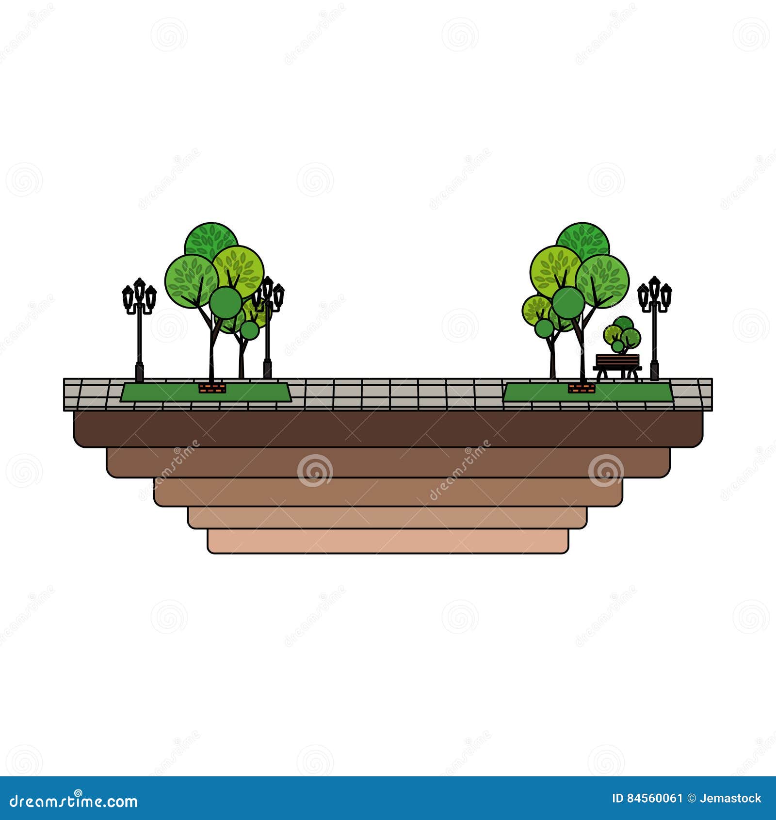 Park with trees stock vector. Illustration of plant, clipart - 84560061
