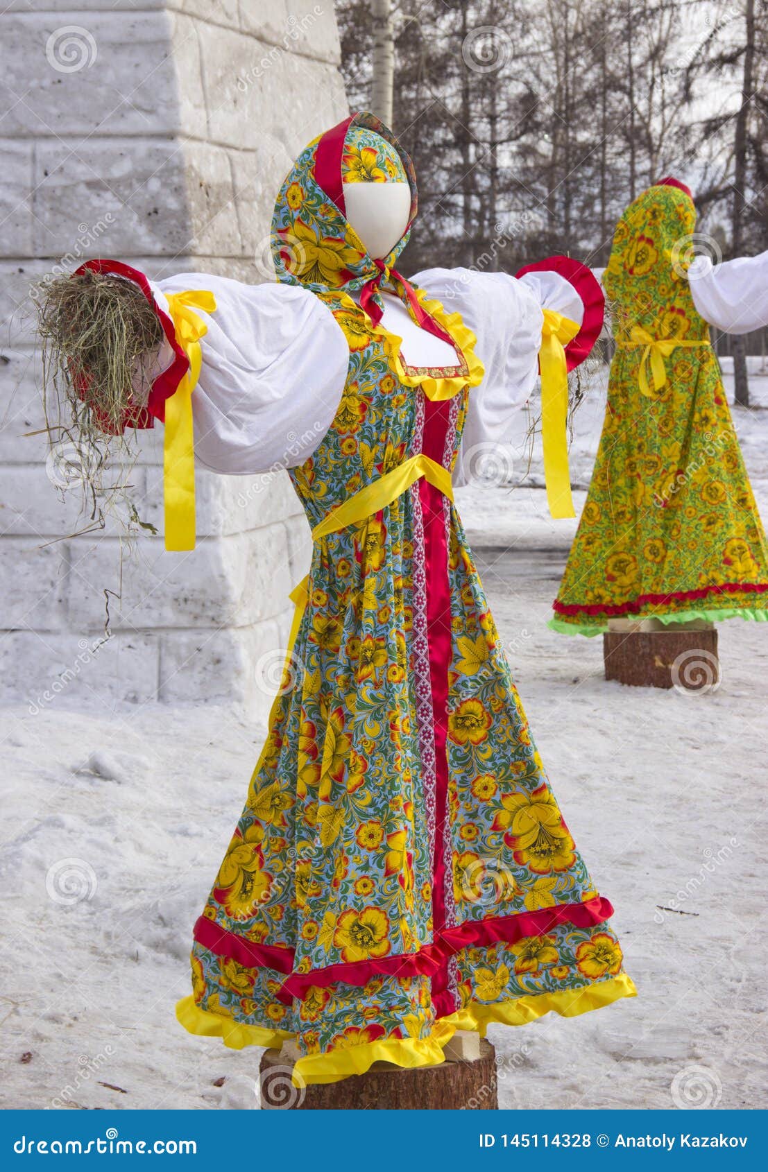 Stuffed in Traditional Russian Clothes Stock Photo - Image of beautiful ...