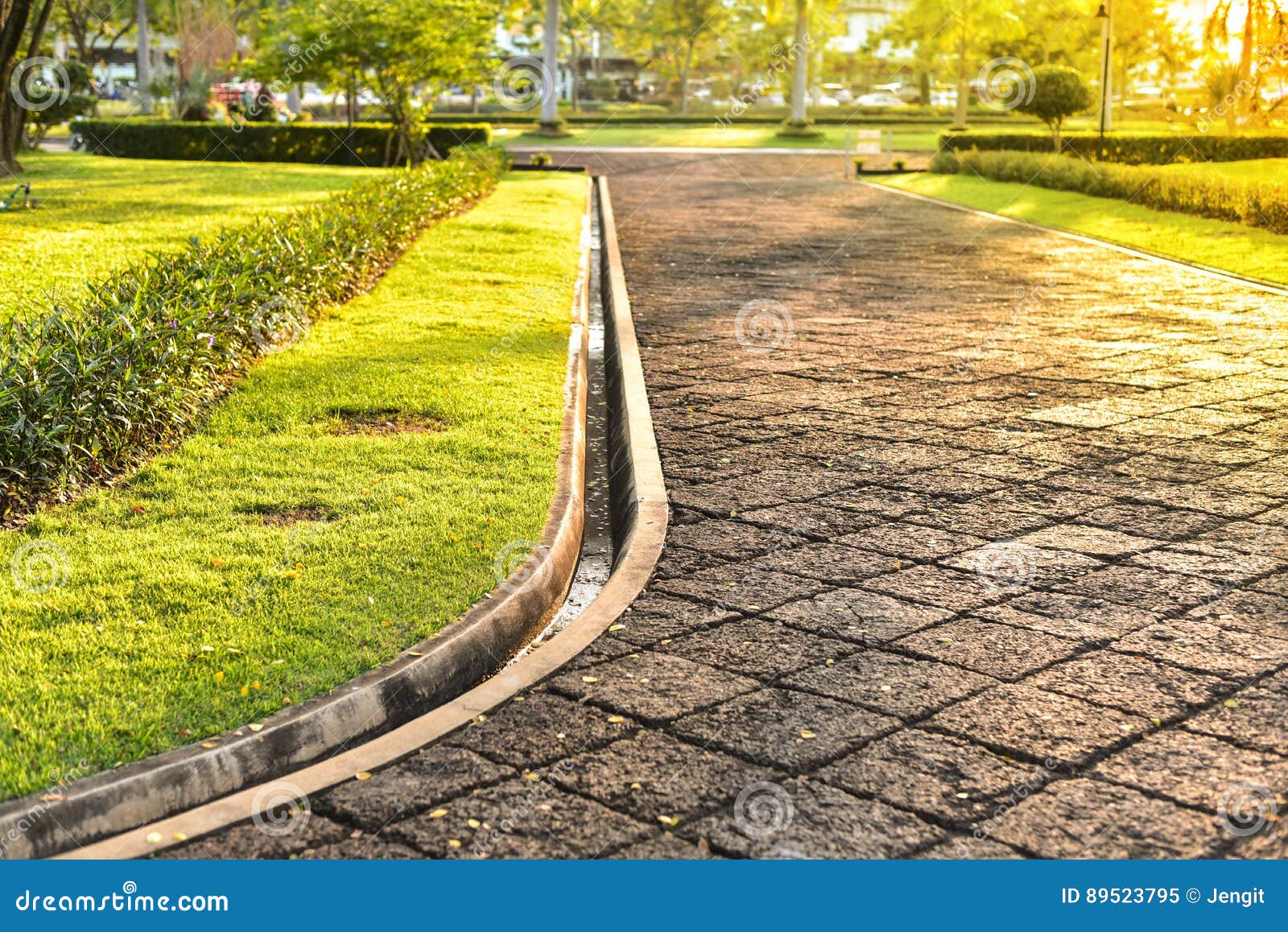 Park walkway stock image. Image of park, people, grass - 89523795
