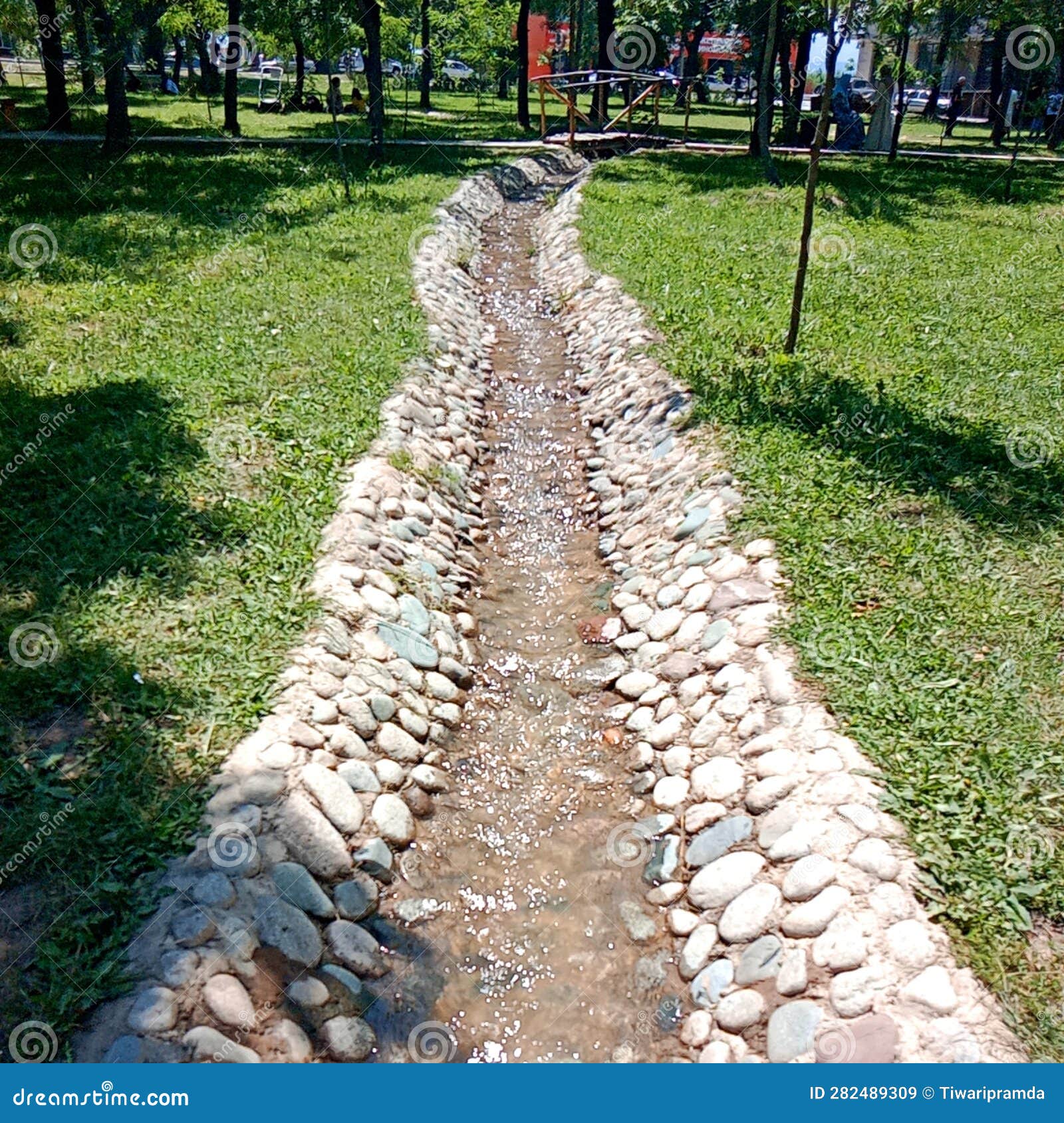 Park Water Way Stream Rivulet Stock Image - Image of park, flower ...