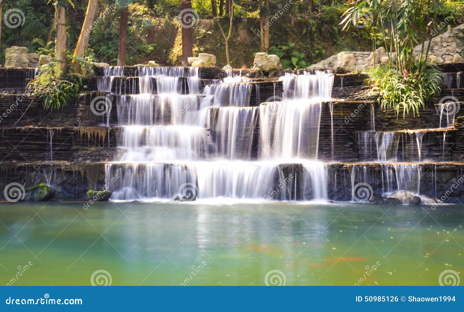 The park Waterfall stock photo. Image of botany, cascade - 50985126