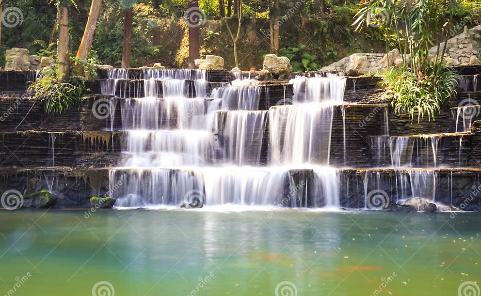 The park Waterfall stock photo. Image of botany, cascade - 50985126