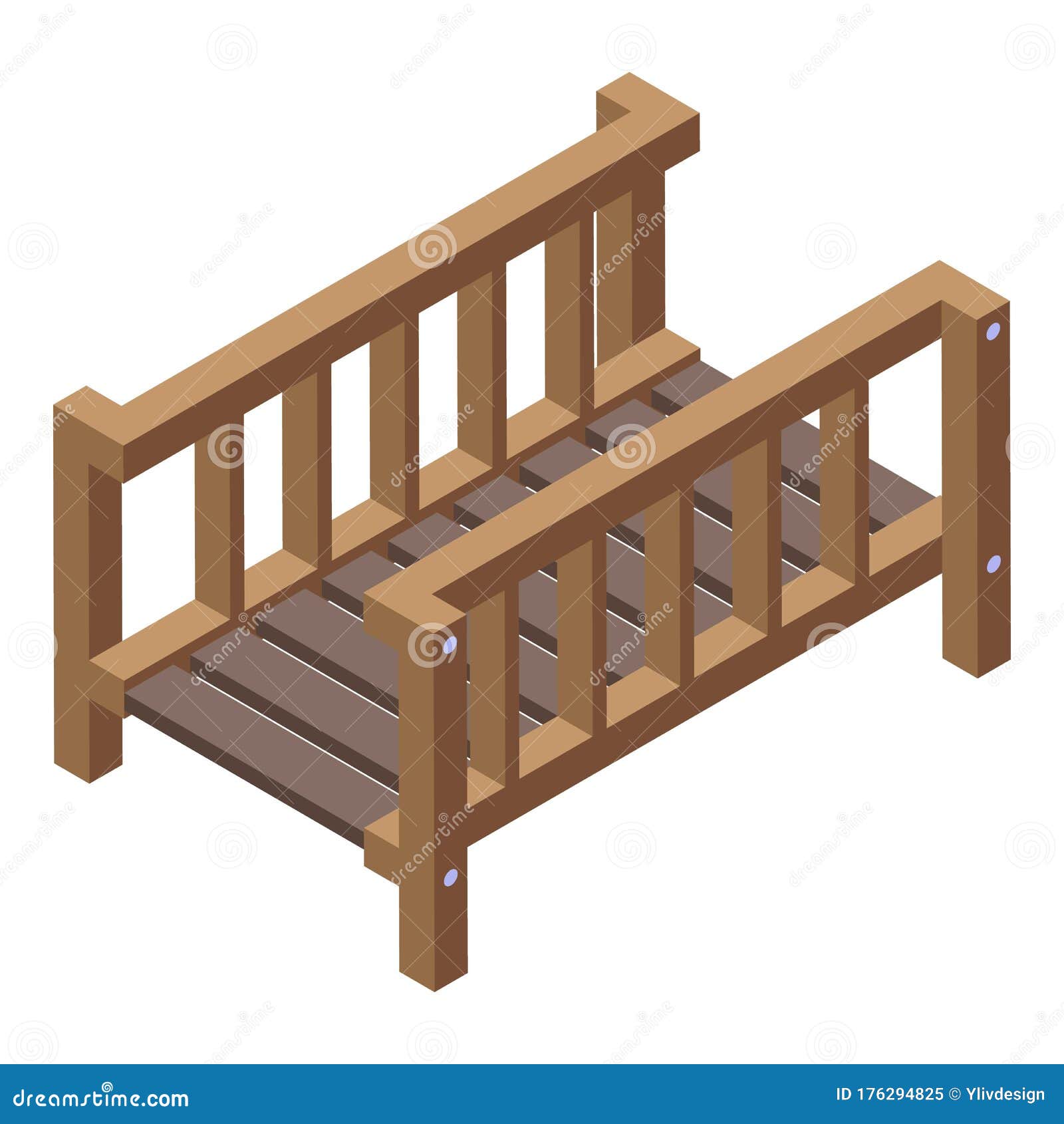 Park Wood Bridge Icon, Isometric Style Stock Vector - Illustration of ...