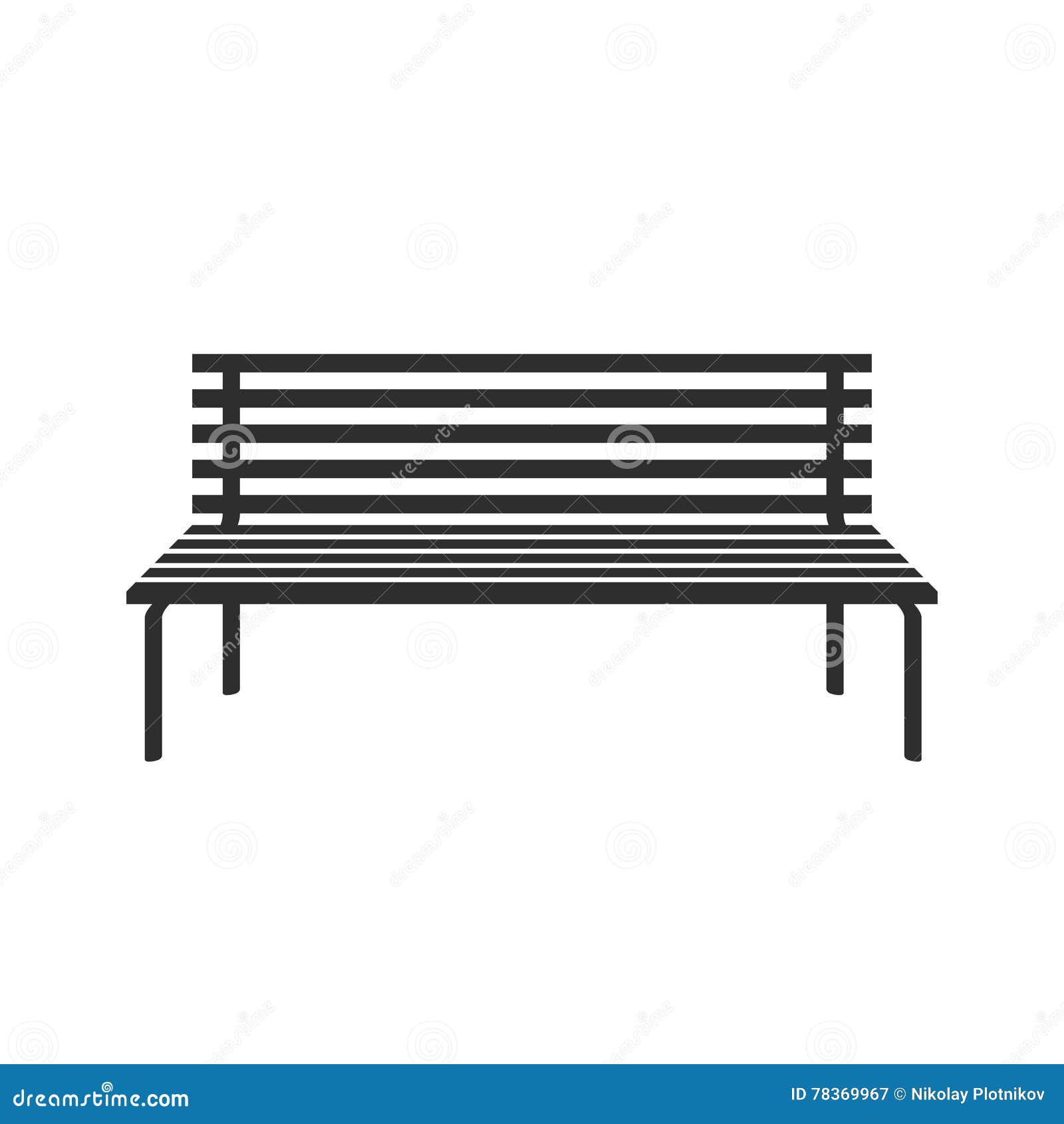 Park Wooden Bench Icon on White in Flat Style Stock Vector ...