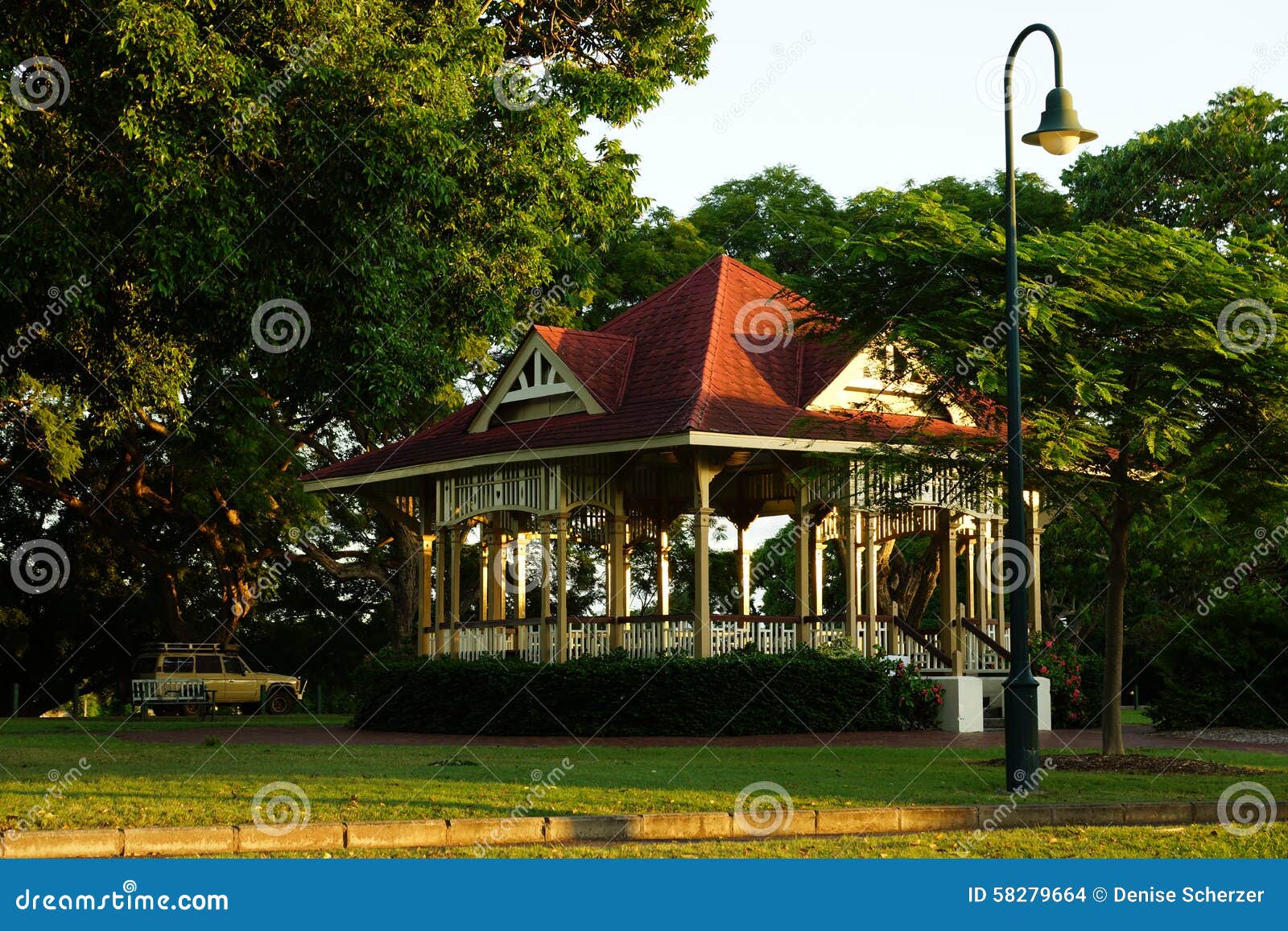 Park wooden rotunda stock photo. Image of wood, timber - 58279664