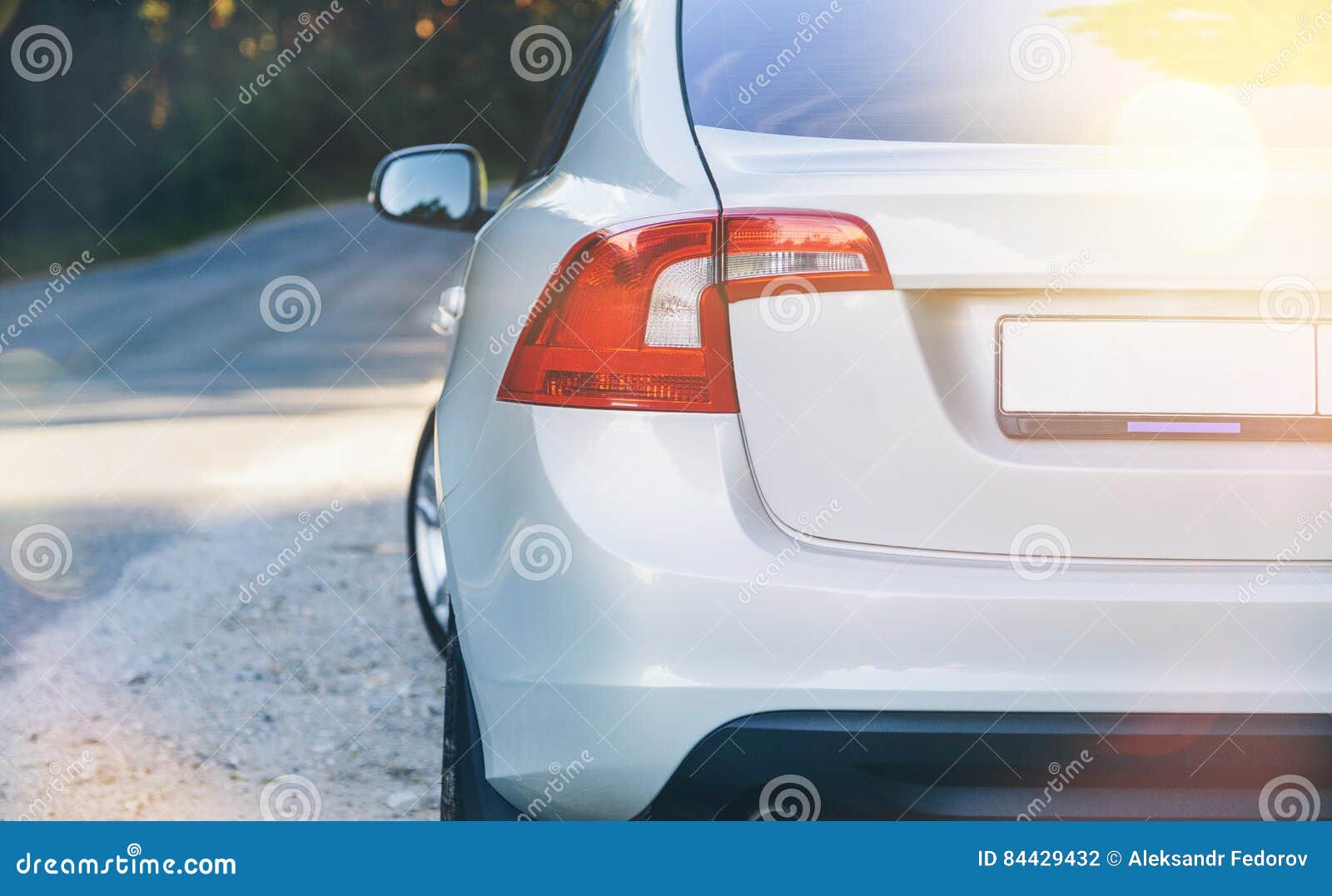 Parked the Car on the Curb Side Road Stock Photo - Image of light, cool ...