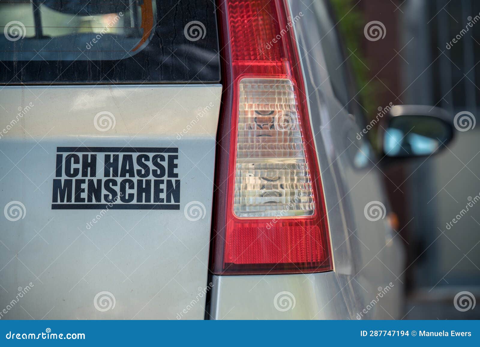 On a Parked Car a Sticker Reads: "I HATE PEOPLE" Stock Photo - Image of ...