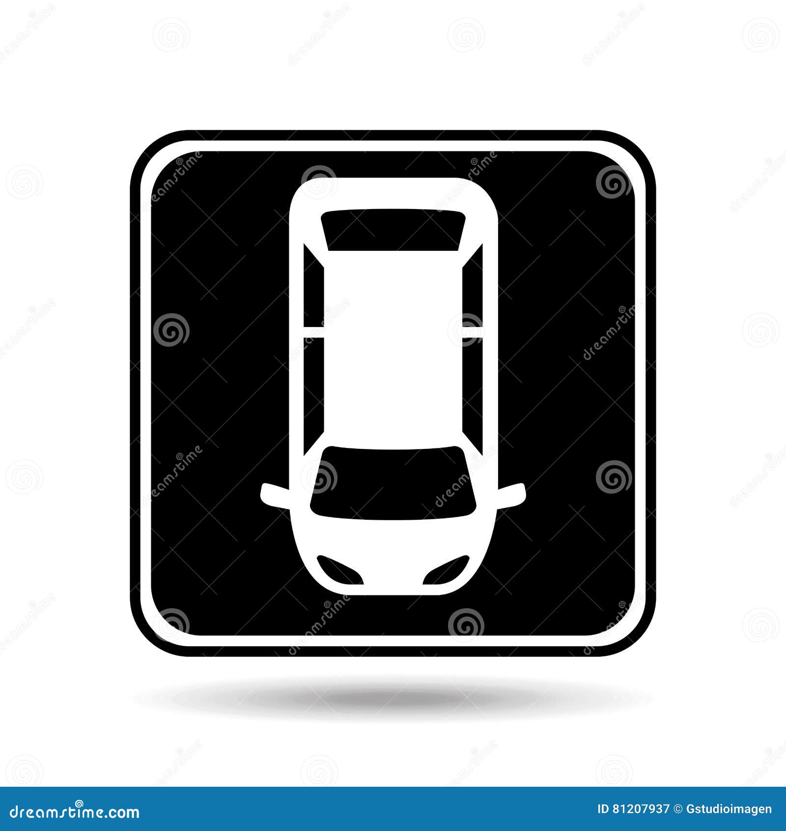 Parked car top view sign stock vector. Illustration of equipment - 81207937