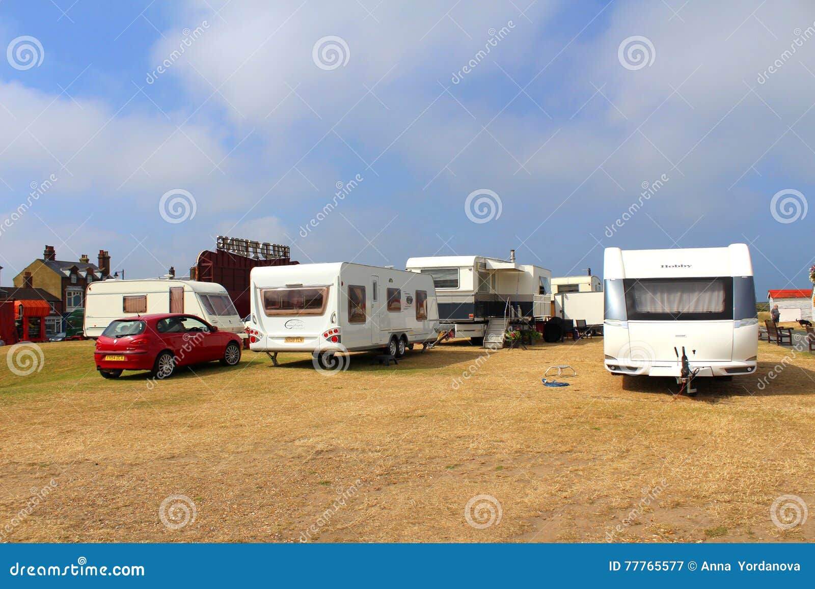 Parked caravans editorial photography. Image of english - 77765577