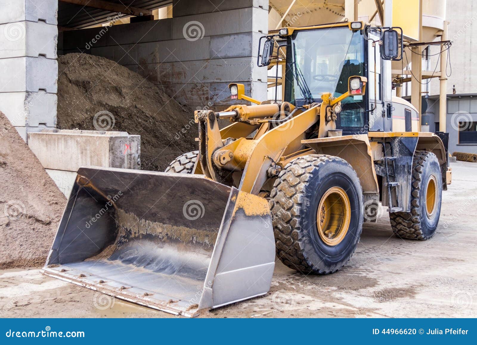 Parked Pay Loader Near Pile of Dirt Stock Photo - Image of empty, heavy ...