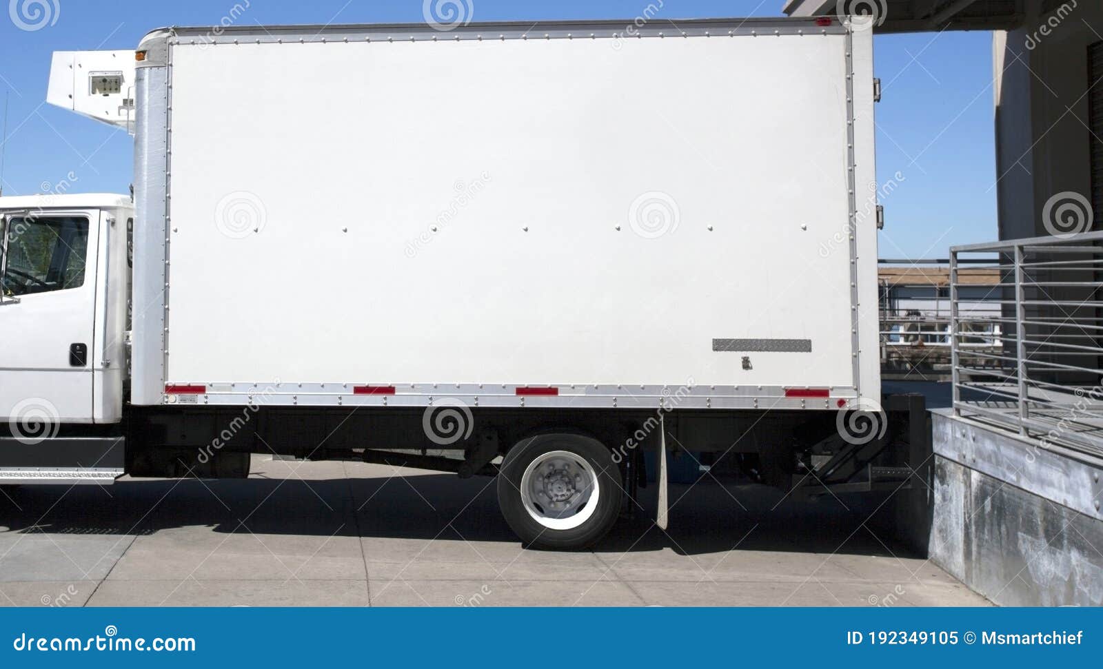 Parked Refrigerated Truck at Loading Dock Stock Image - Image of ...
