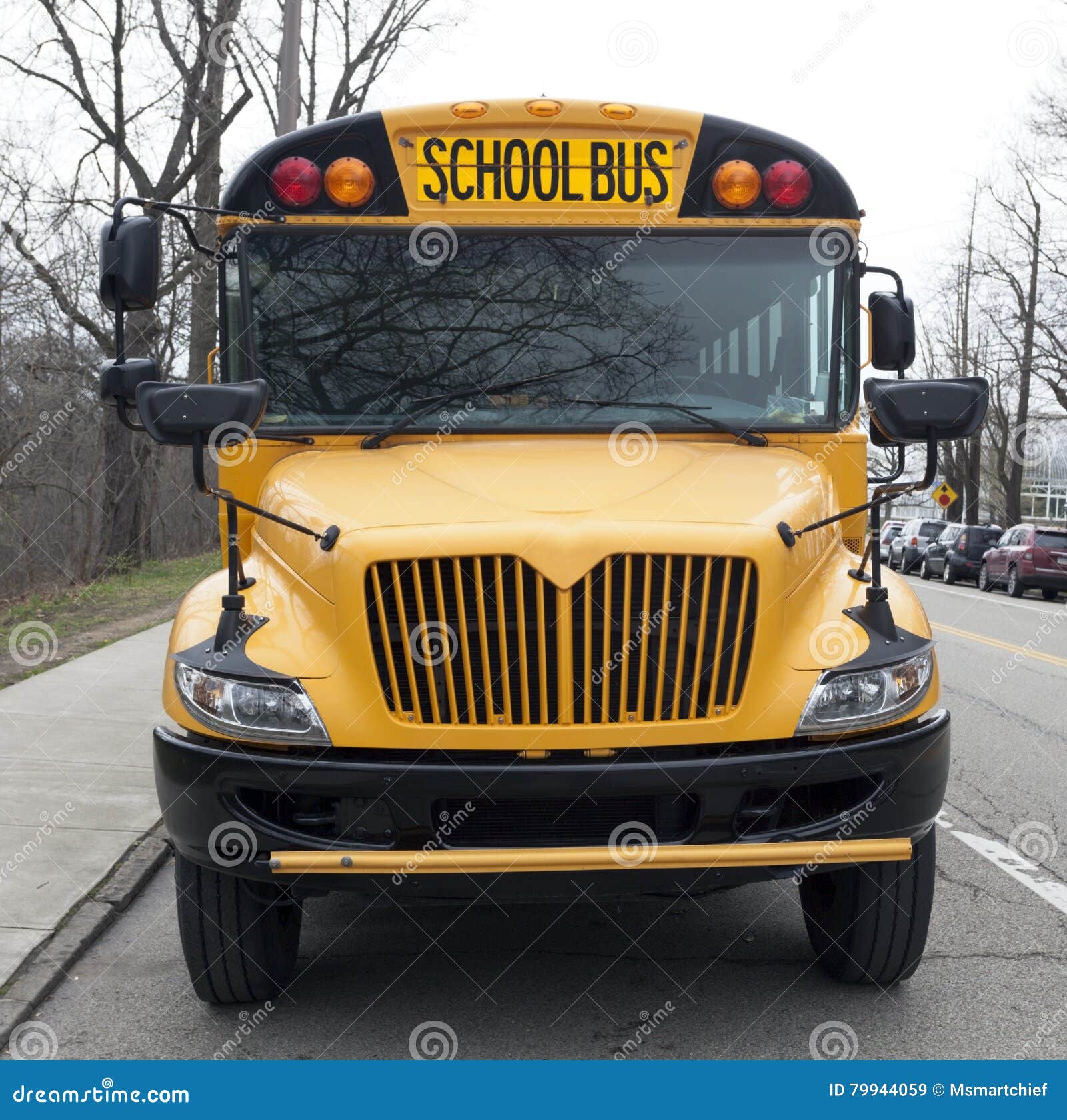 Parked School Bus stock image. Image of outside, street - 79944059
