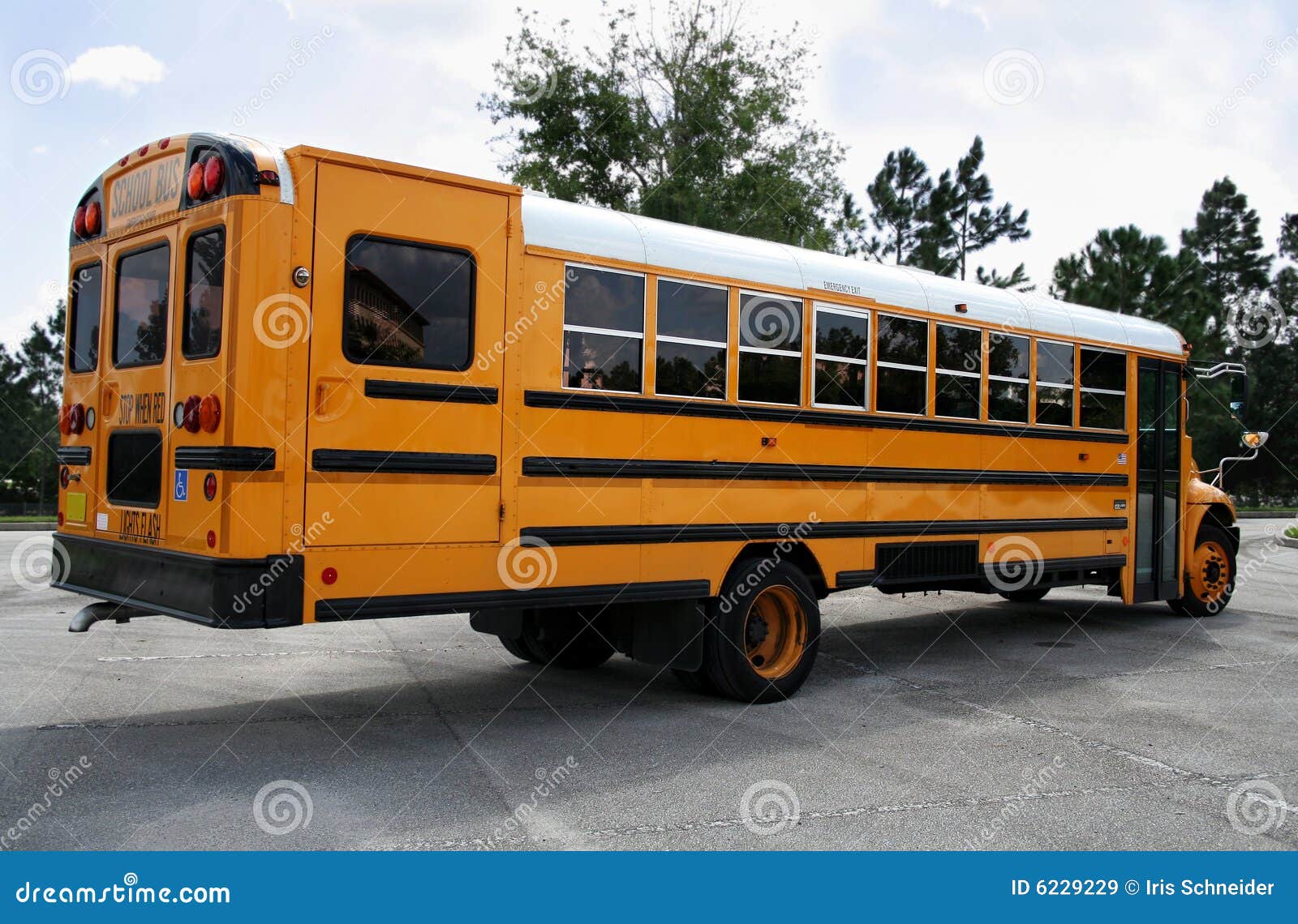 Parked schoolbus rear stock image. Image of windows, outdoors - 6229229
