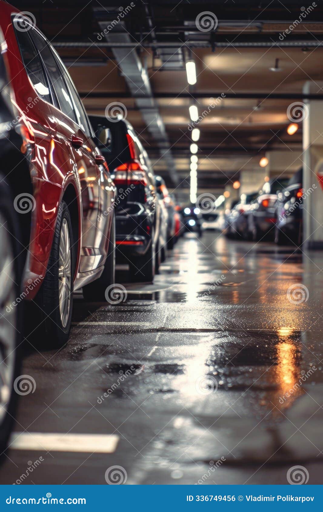 Parked Vehicles in a Modern Parking Structure Stock Photo - Image of ...