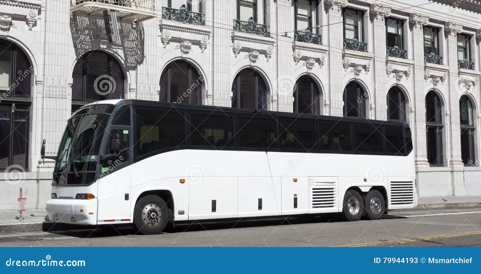 Parked White Tour Charter Bus Stock Image - Image of urban, tourism ...