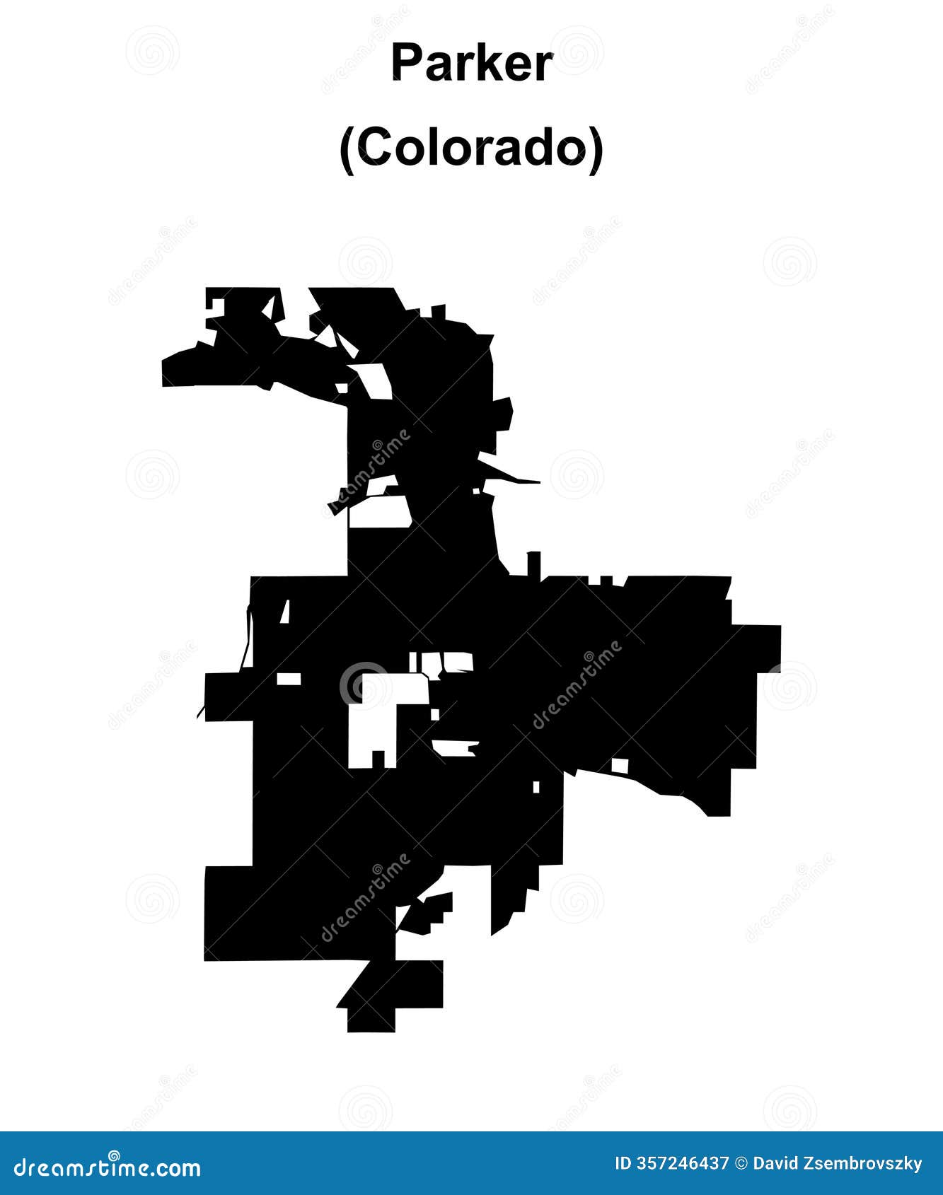 Parker Outline Map Cartoon Vector | CartoonDealer.com #361793469