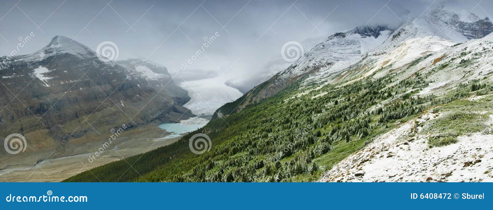Parker Ridge and Saskatchewan Glacier Stock Photo - Image of national ...