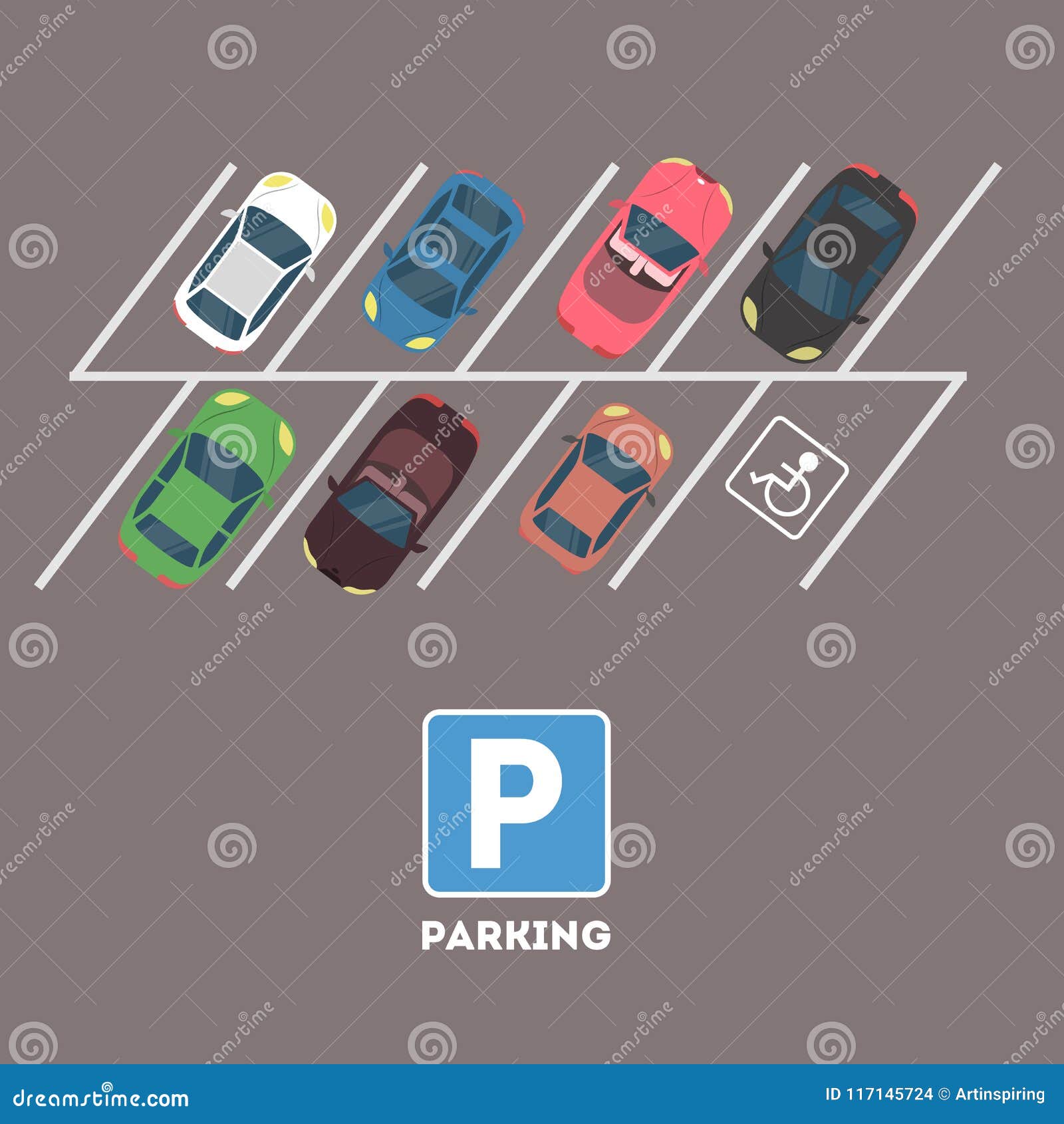 Parkering i stad vektor illustrationer. Illustration av parkera - 117145724