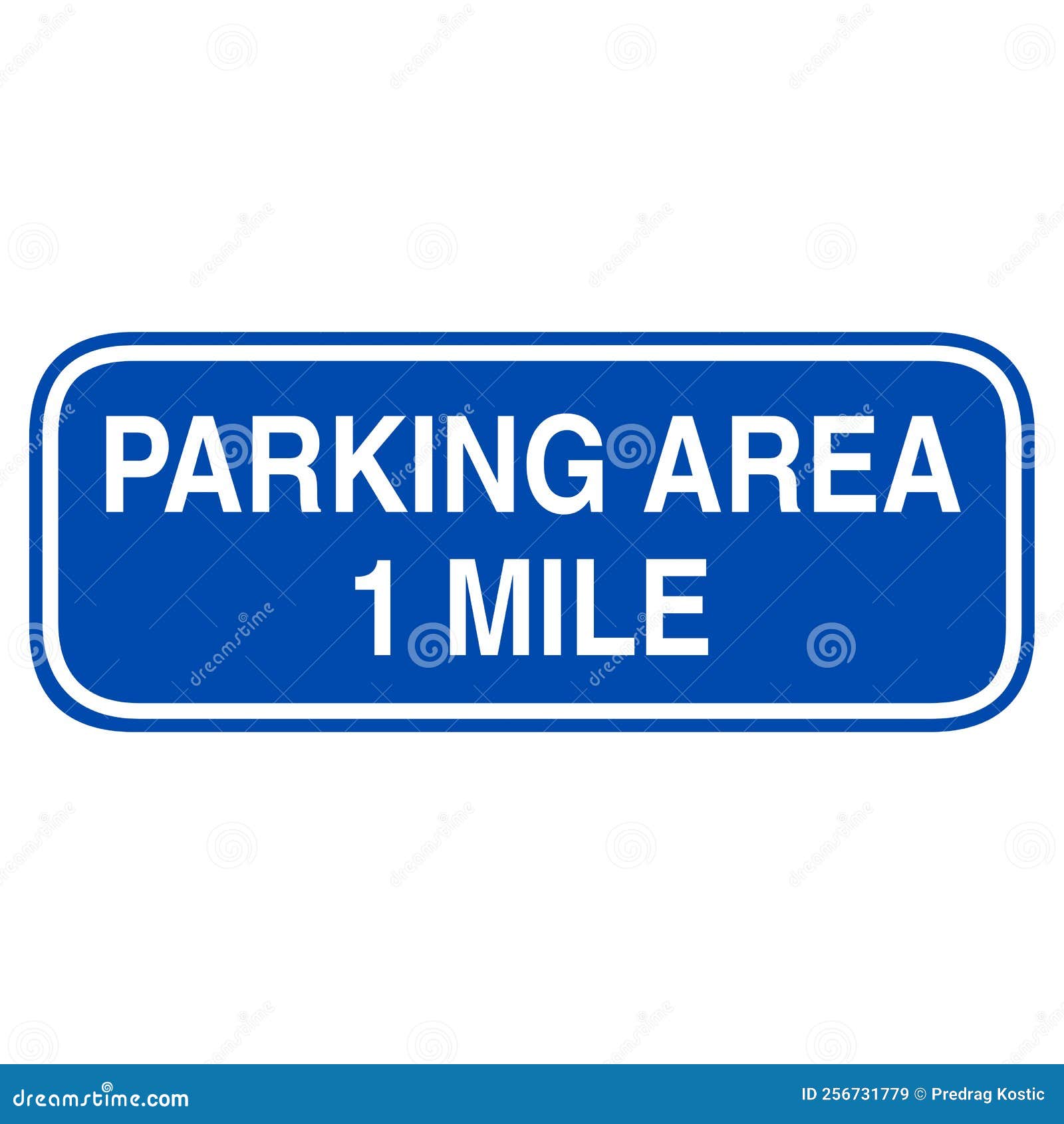 Parking area 1 mile sign stock illustration. Illustration of line ...