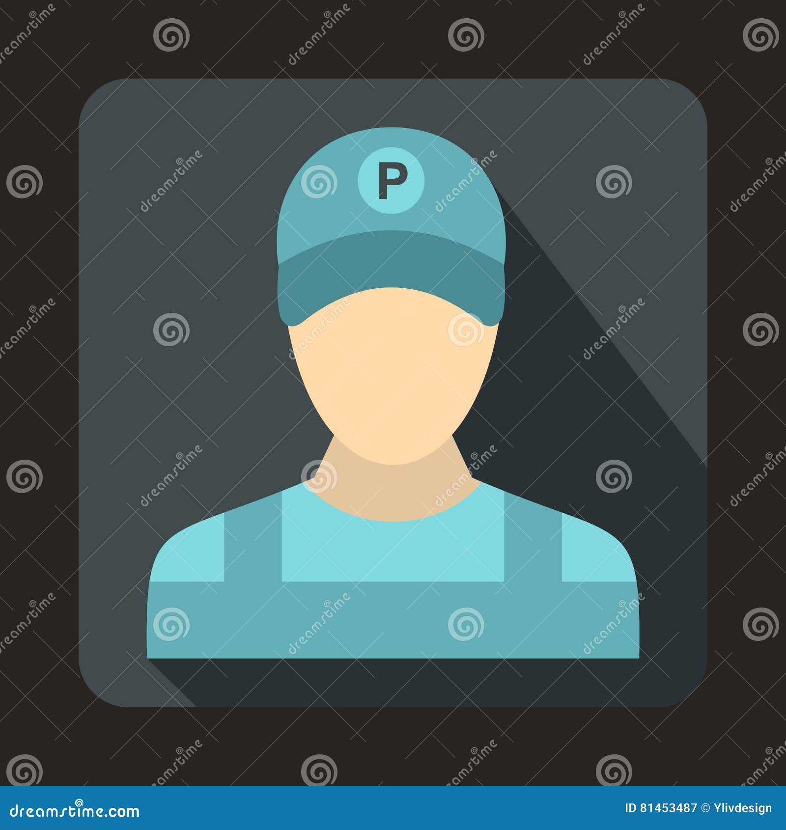 Parking Attendant Icon in Flat Style Stock Vector - Illustration of ...